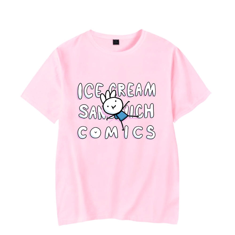 Ice Cream Sandwich Merch T-Shirt Comic Cute Logo T Shirts Short Sleeve ...
