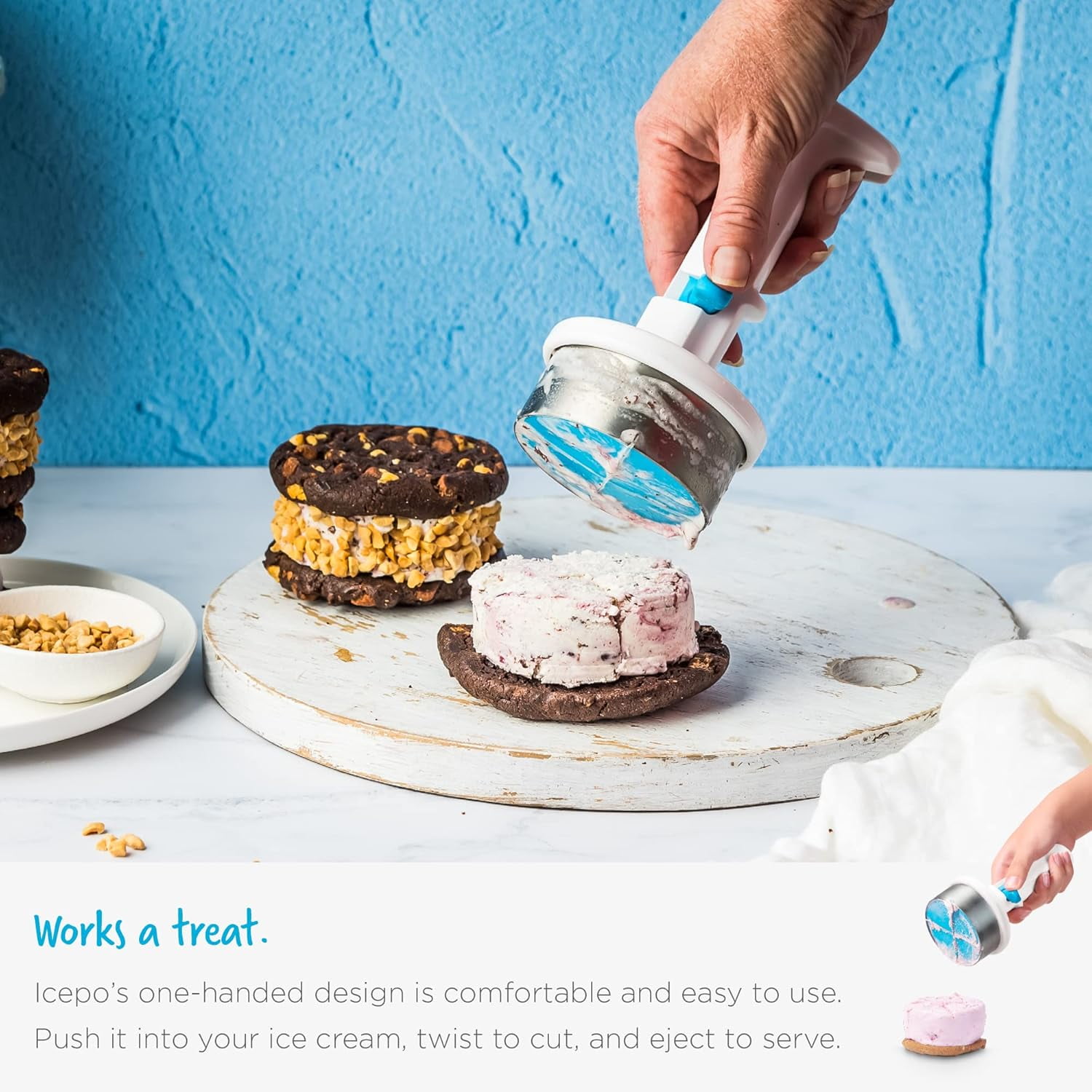 Ice Cream Sandwich Scoop for Cookies – Easy-Use Scoop with Trigger for ...