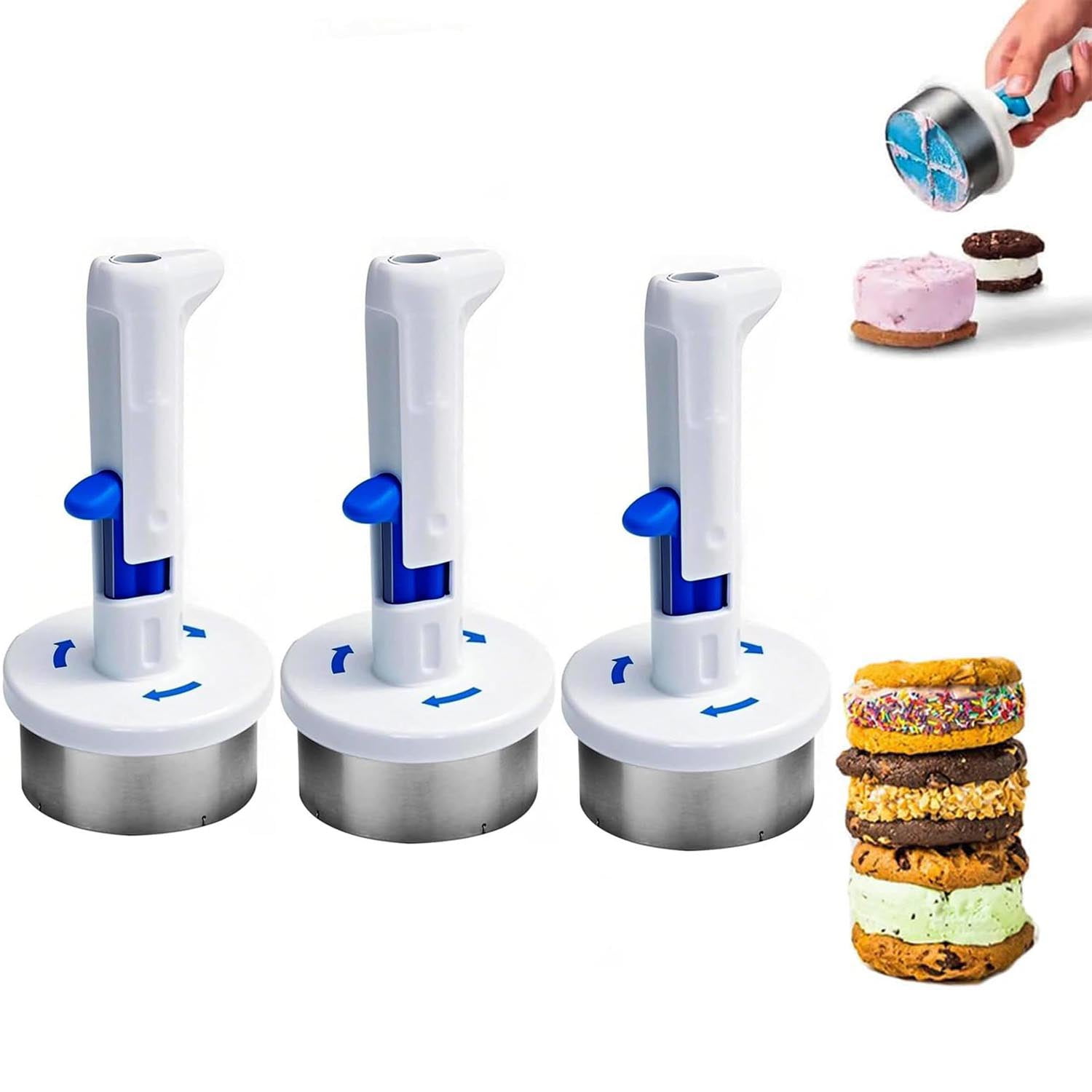 Ice Cream Sandwich Tool, Half Cup Stainless Steel Cookie Ice Cream ...