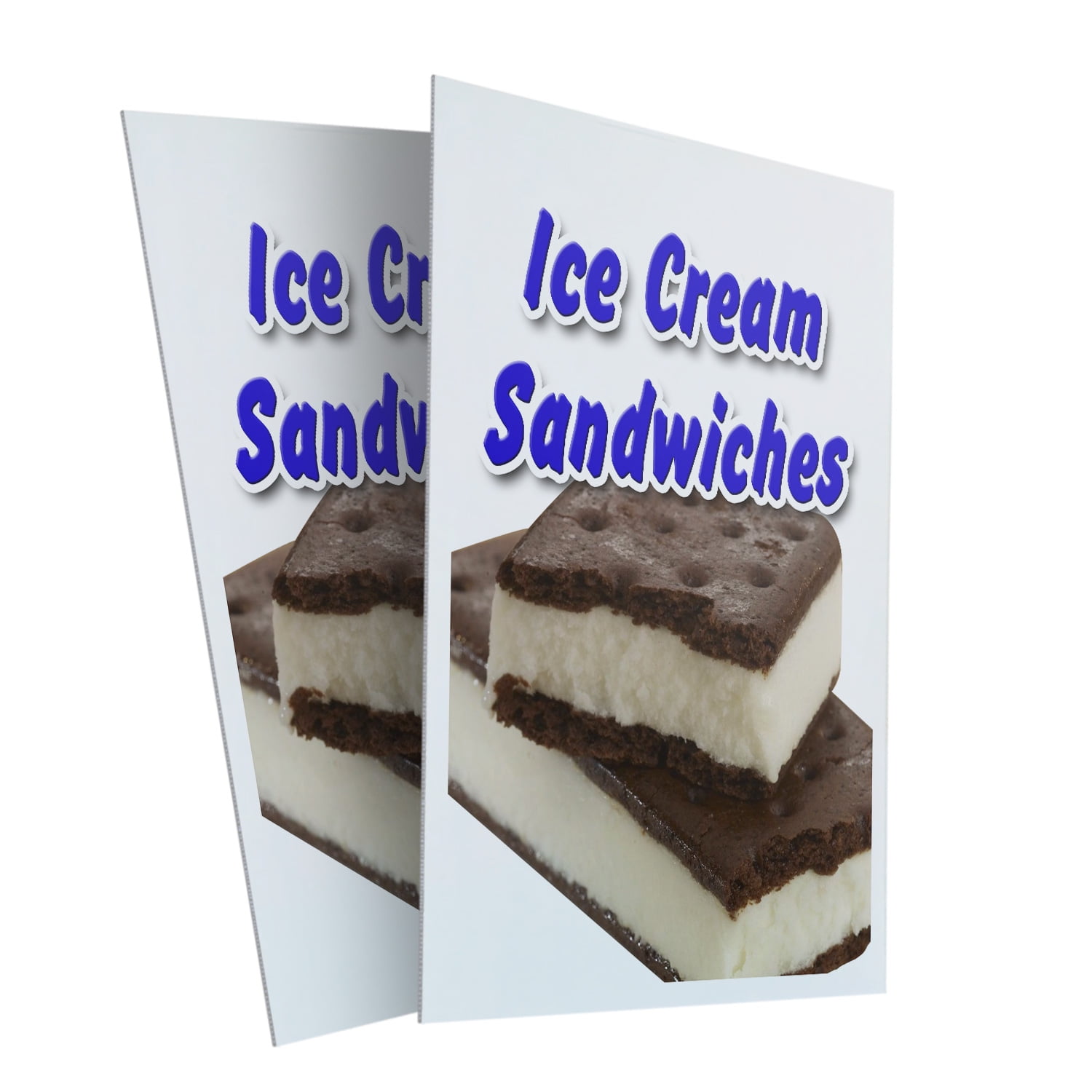 Ice Cream Sandwiches (2-PACK) 24" x 36" Plastic Signs | Sign Insert 4mm ...
