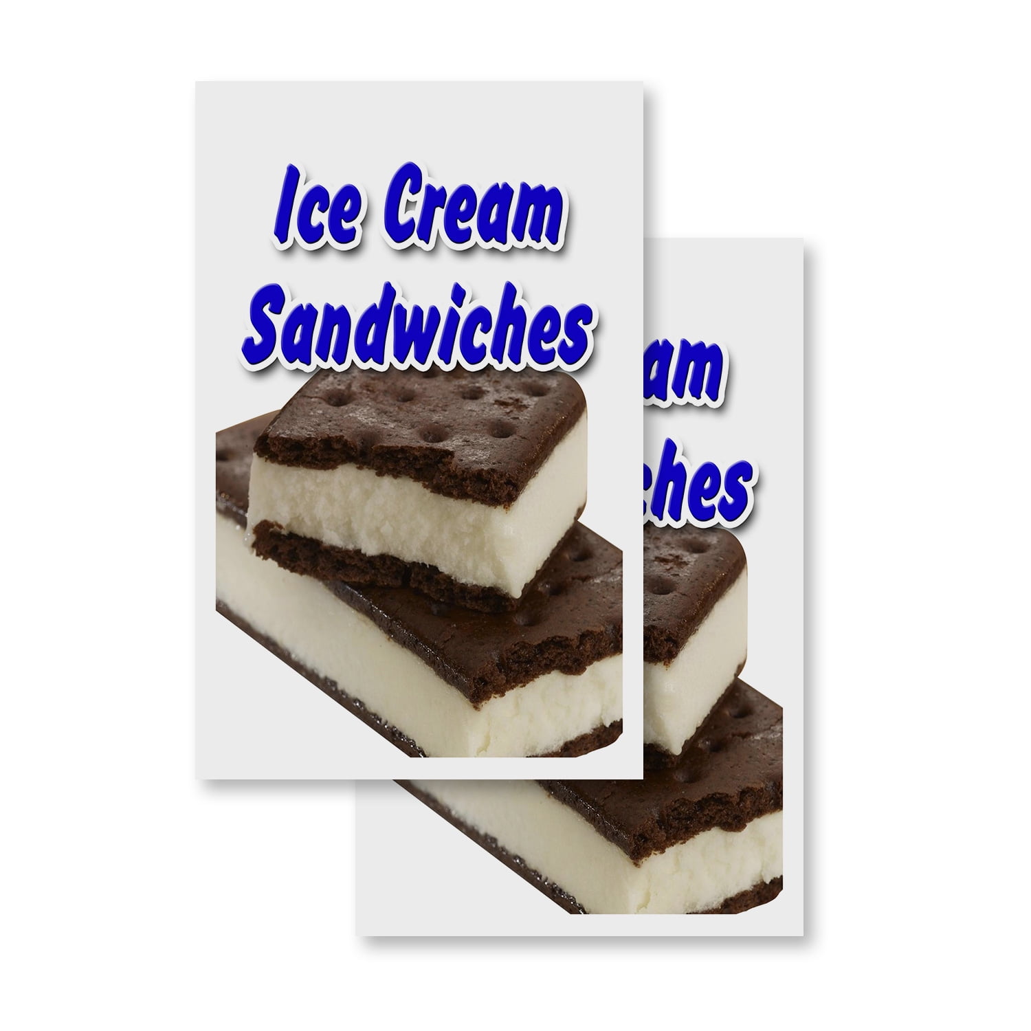Ice Cream Sandwiches (2-PACK) 24" x 36" Vinyl Decals | Sign Insert Peel ...