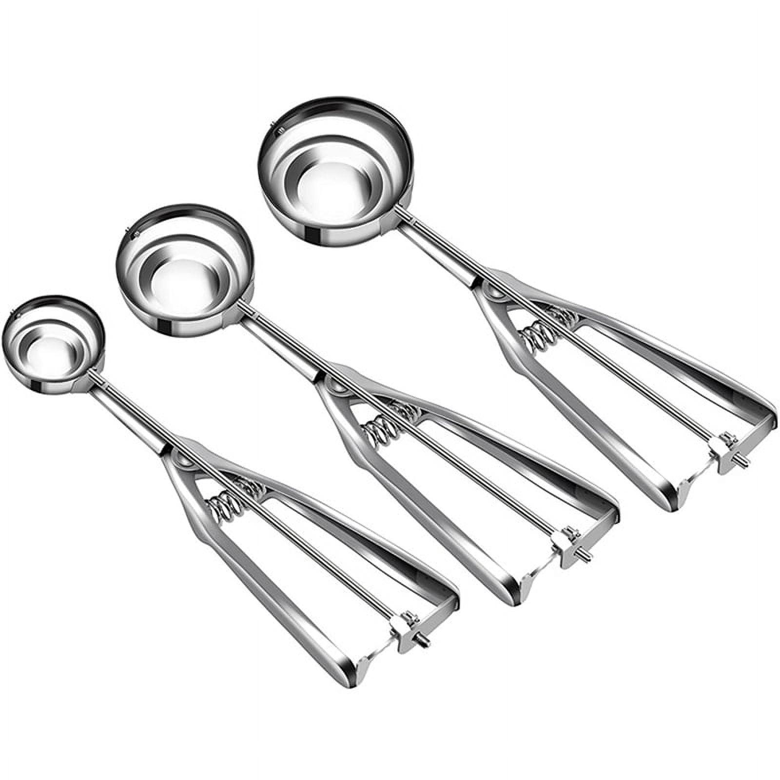 Ice Cream Scoop Set with Multiple Size Trigger Stainless Steel Cookie ...