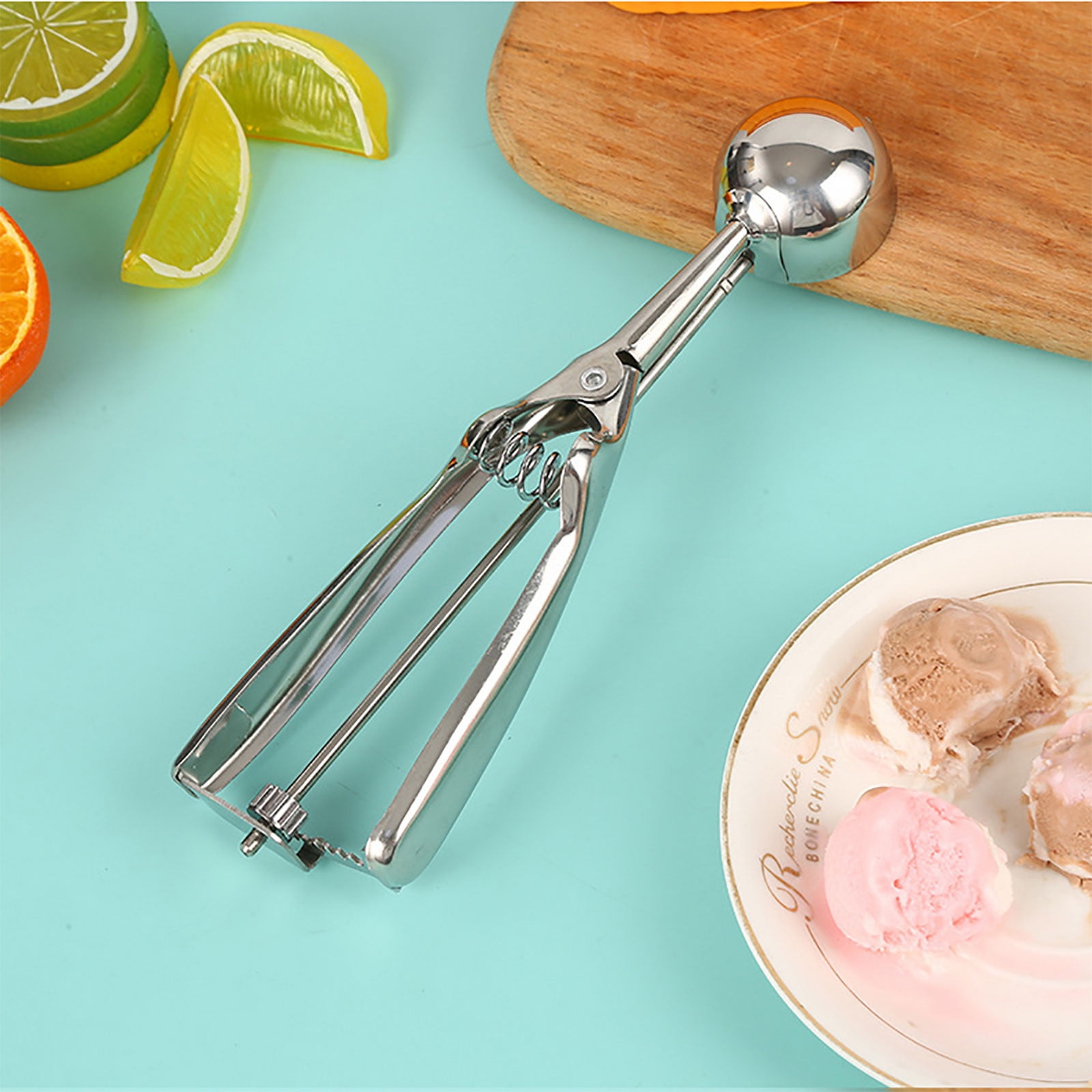 Ice Cream Scoop Stainless Steel Cookie Scoop Silver Cookie Scoops for ...