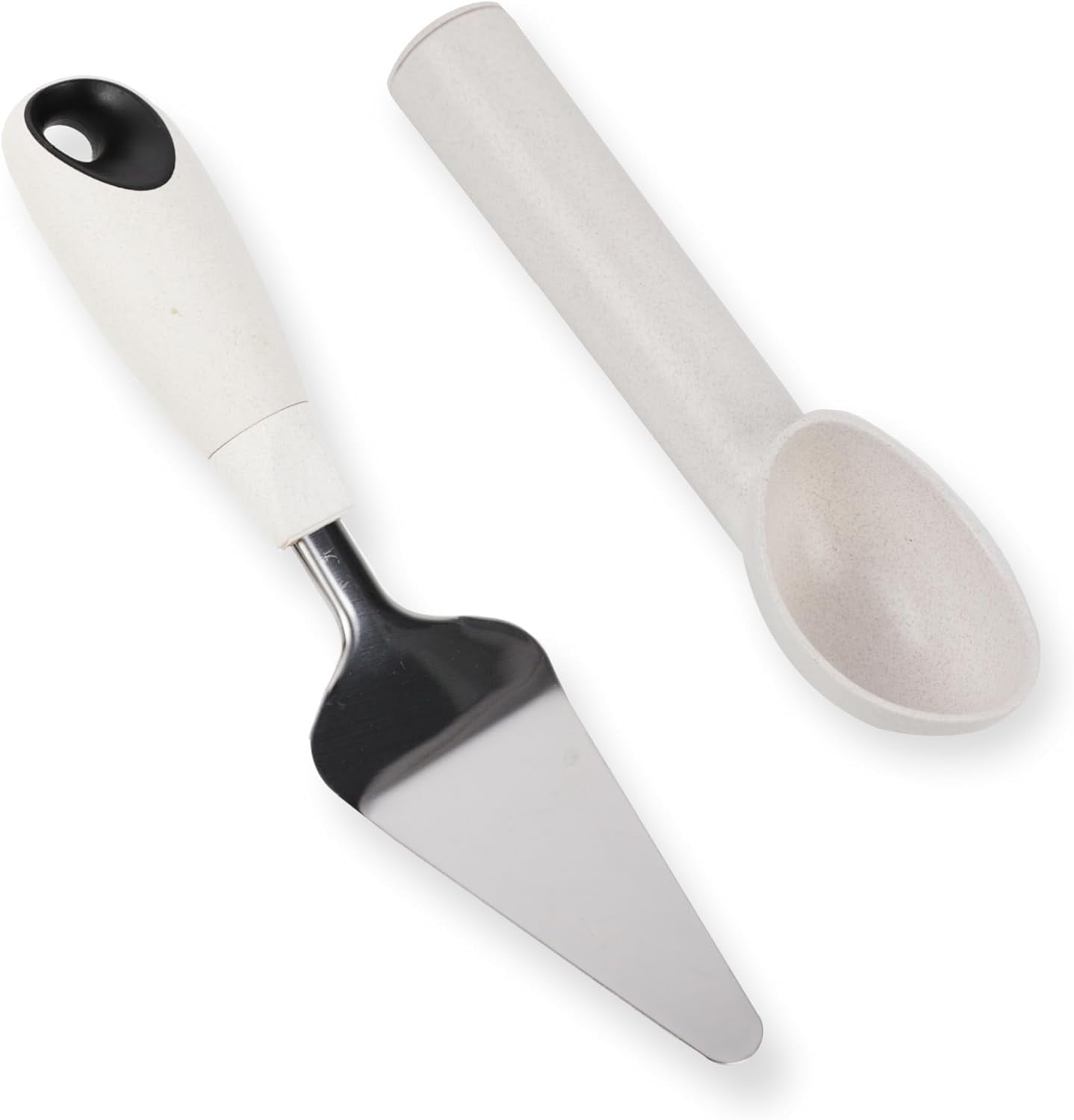 Ice Cream Scoop and Cake Pie Server, Wheat Straw Handle, Stainless ...