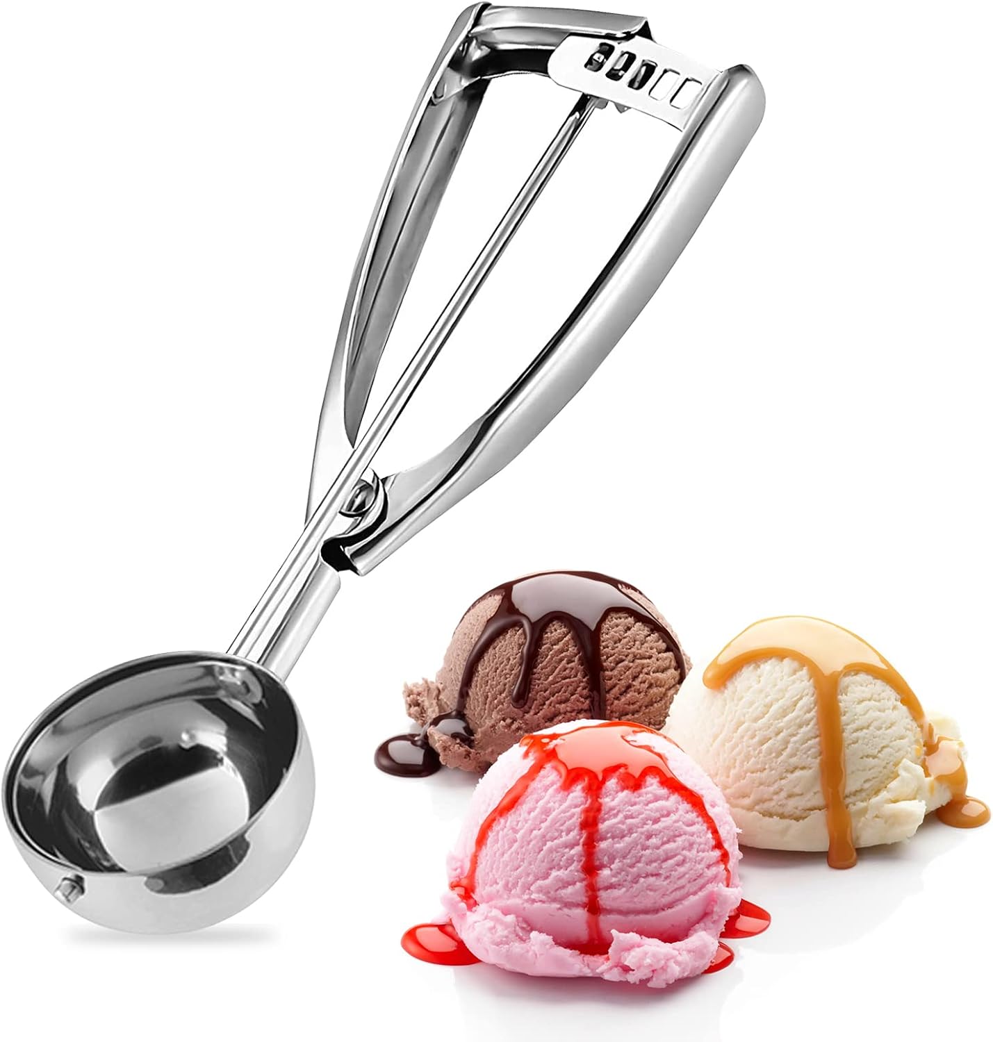 Ice Cream Scoop with Easy Trigger - Large Size 2.0in/5.0cm Cookie Scoop ...