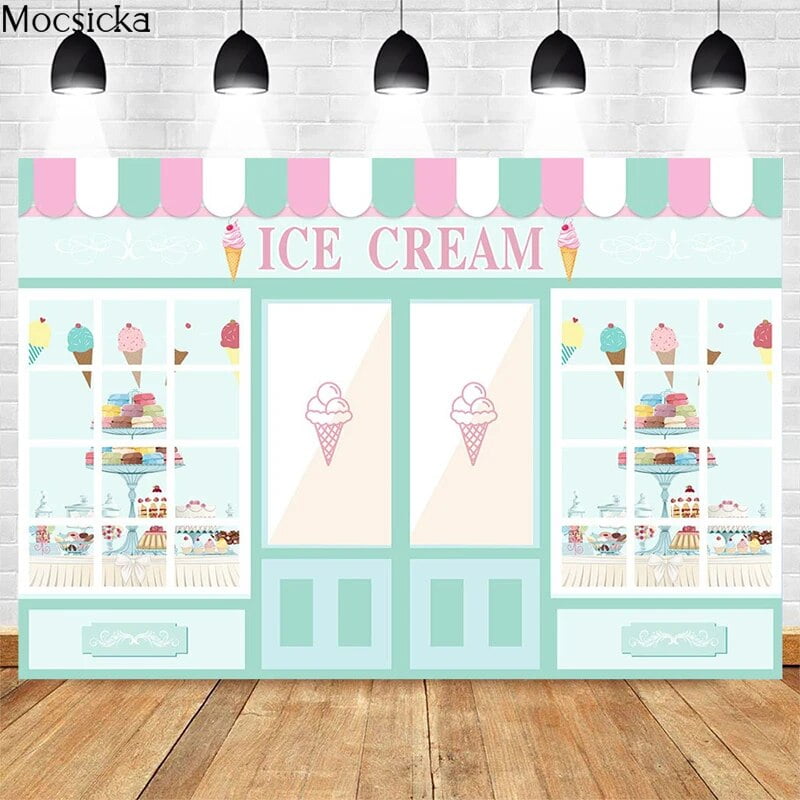 Ice Cream Shop Background Photography Dessert Donut Birthday Party ...