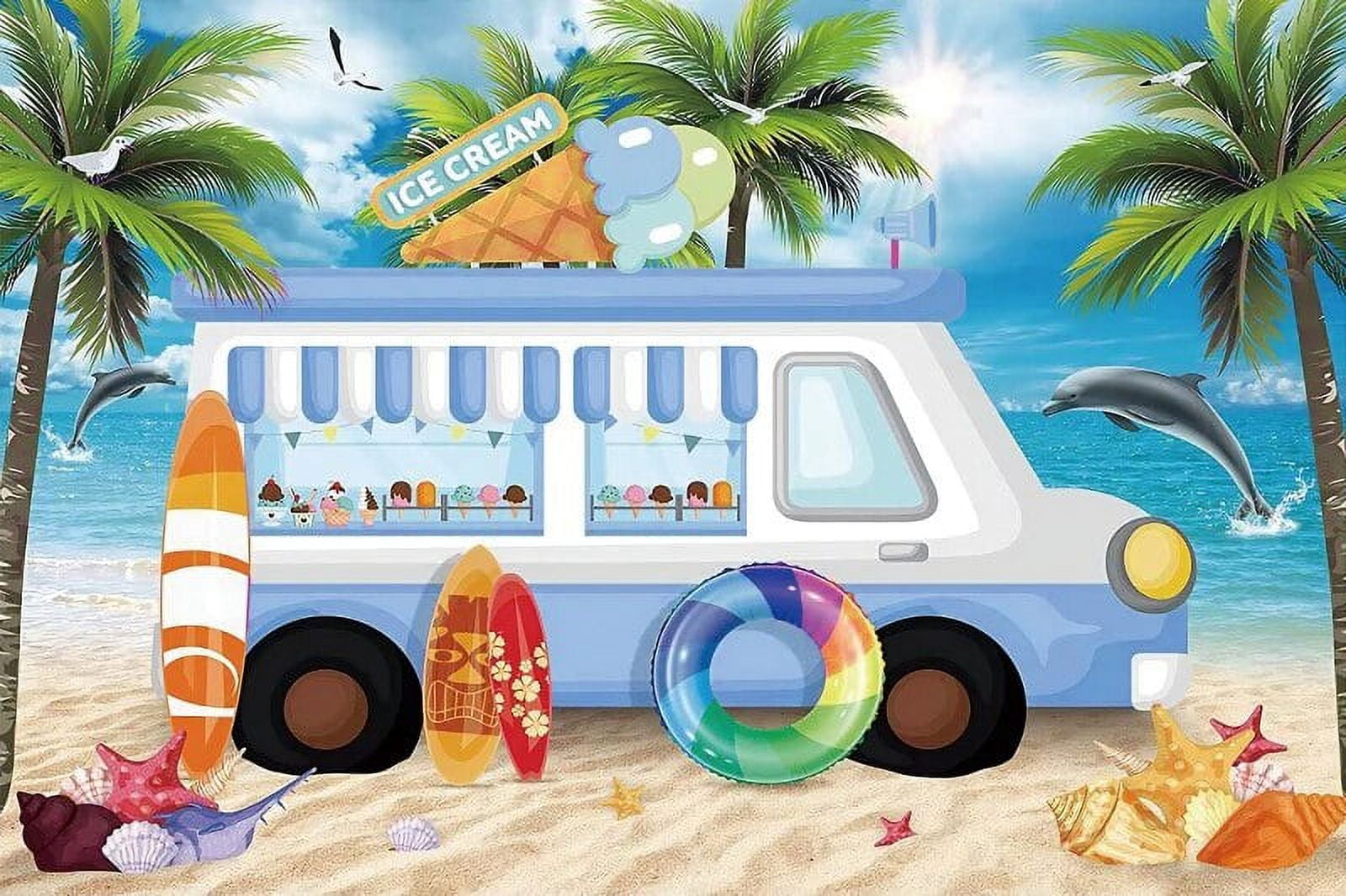 Ice Cream Shop Dessert Backdrop Summer Party Decor Girls Birthday Baby ...