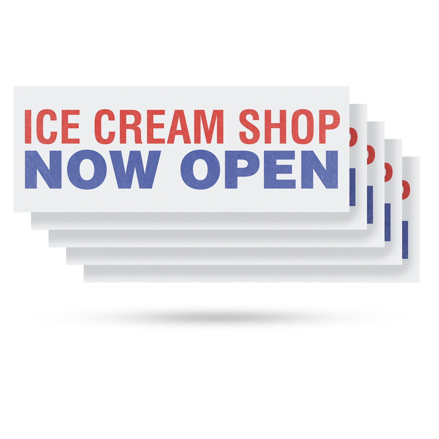 Ice Cream Shop Now Open Vinyl Decal 5 Pack of 12 Inch x 5 Inch ...