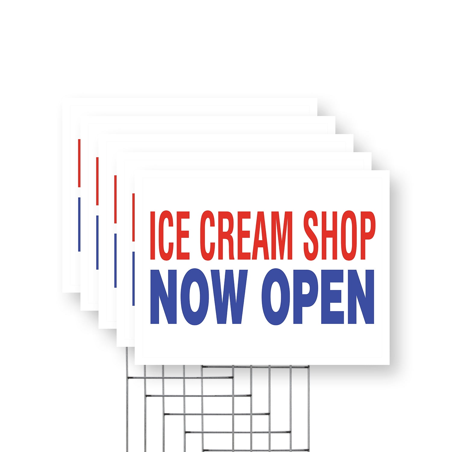 Ice Cream Shop Now Open Yard Sign 5 Pack of 18 Inch x 24 Inch Double ...