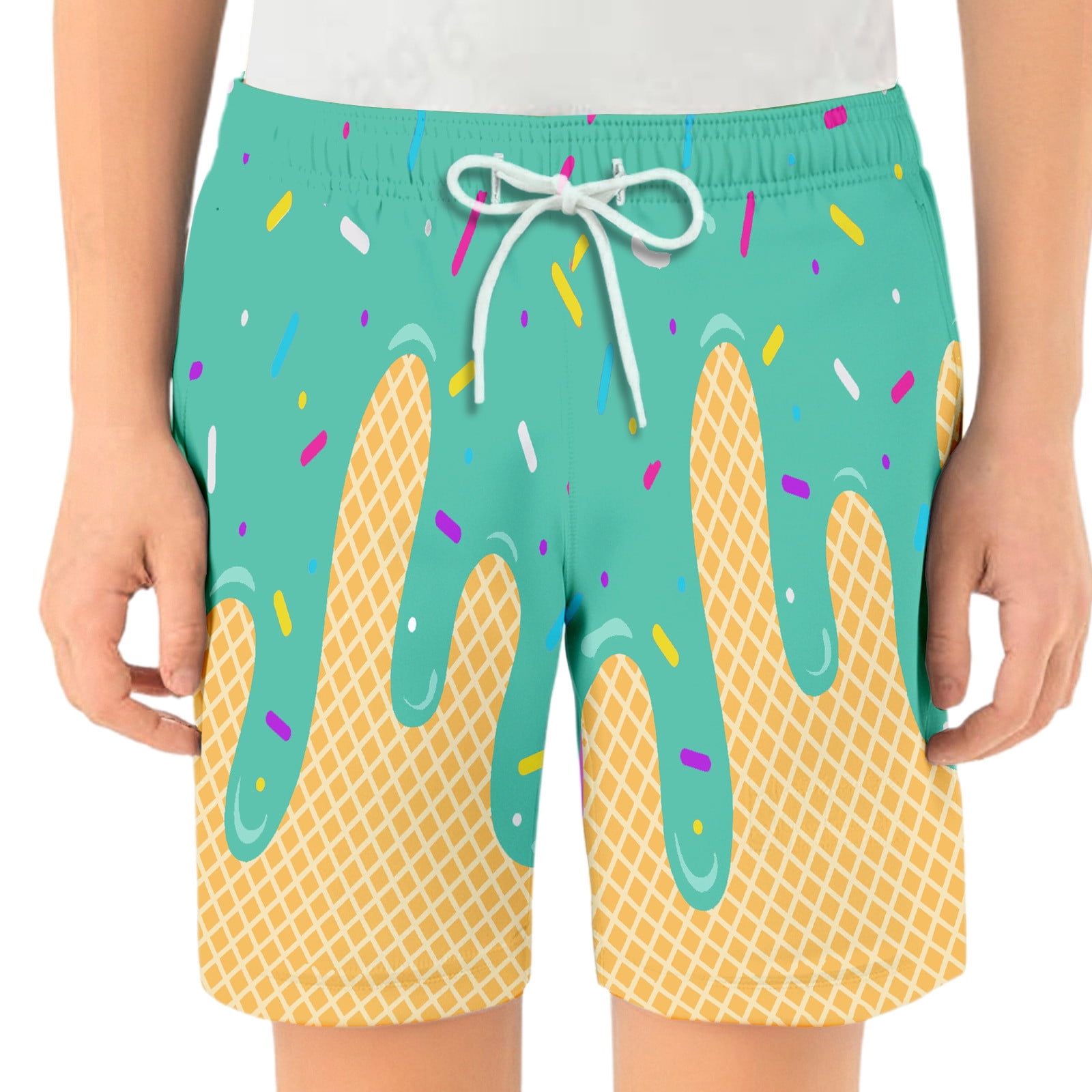Ice Cream Shorts Boys Girls Elastic Waist Summer 2025 Cool Cute Preppy ...