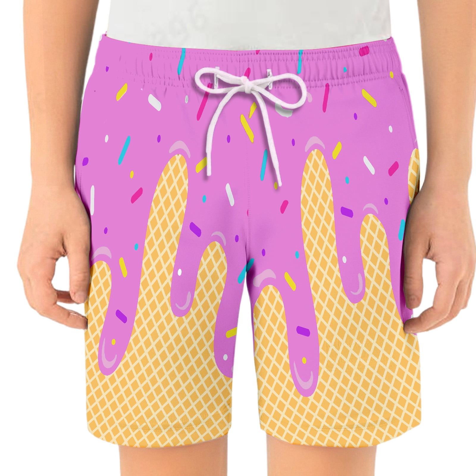 Ice Cream Shorts Boys Girls Elastic Waist Summer 2025 Cool Cute Preppy ...