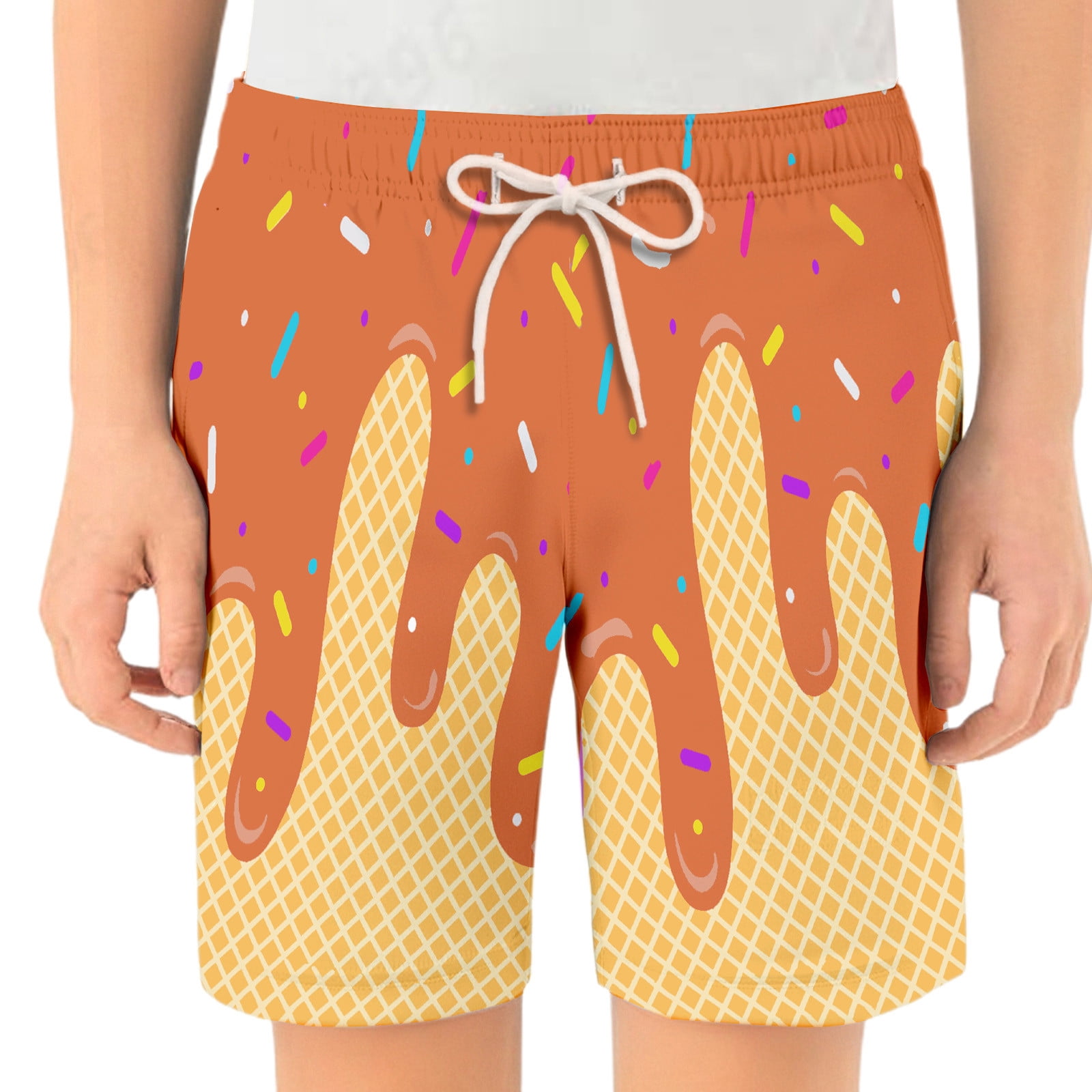 Ice Cream Shorts Boys Girls Elastic Waist Summer 2025 Cool Cute Preppy ...