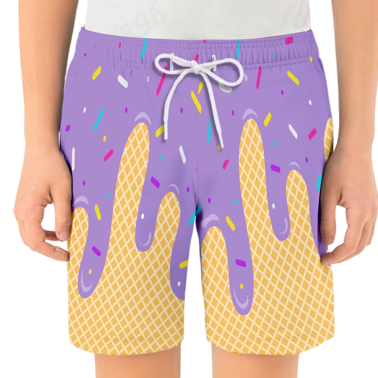 Ice Cream Shorts Boys Girls Elastic Waist Summer 2025 Cool Cute Preppy ...