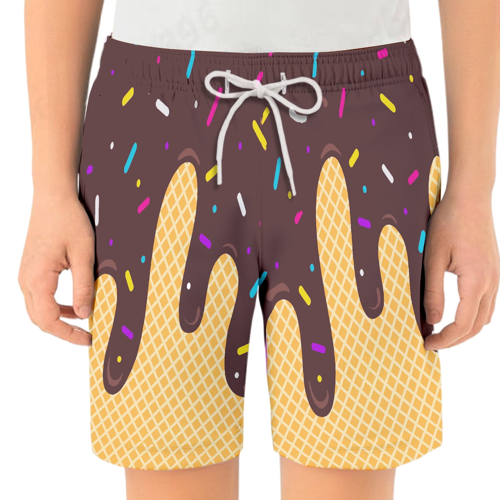 Ice Cream Shorts Boys Girls Elastic Waist Summer 2025 Cool Cute Preppy ...