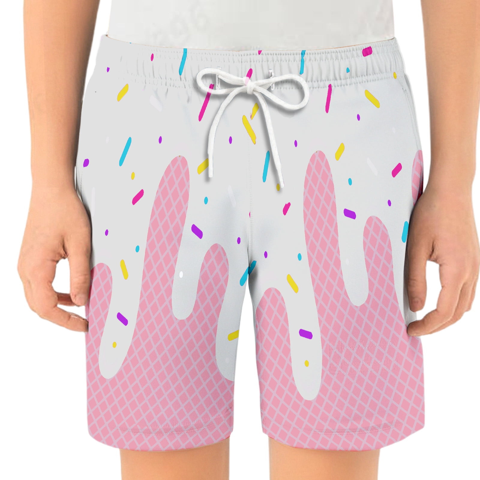 Ice Cream Shorts Boys Girls Elastic Waist Summer 2025 Cool Cute Preppy ...
