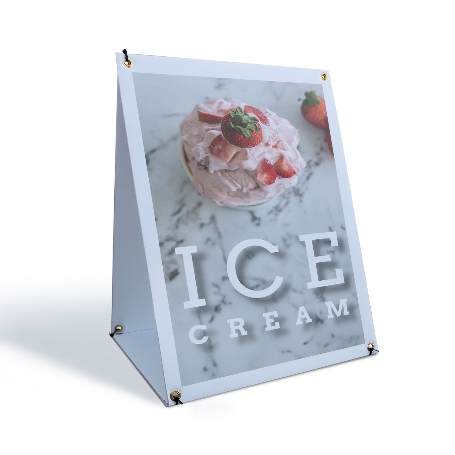 Ice Cream Sidewalk Sign 18 Inch x 24 Inch A-Frame Images On Both Sides ...