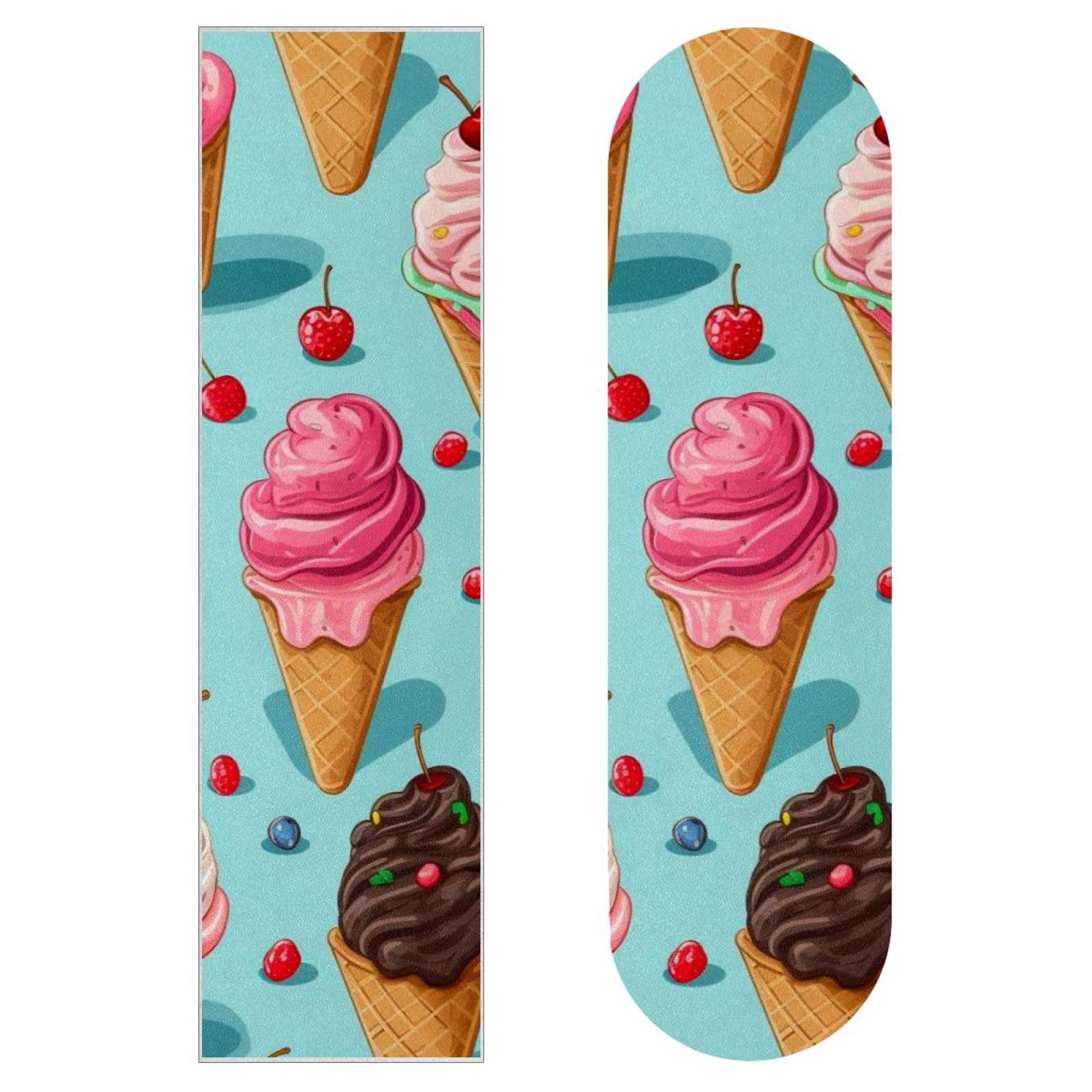 Ice Cream Skateboard Grip Tape Set of 2 Emery PVC Stickers 8.8x32.6in ...