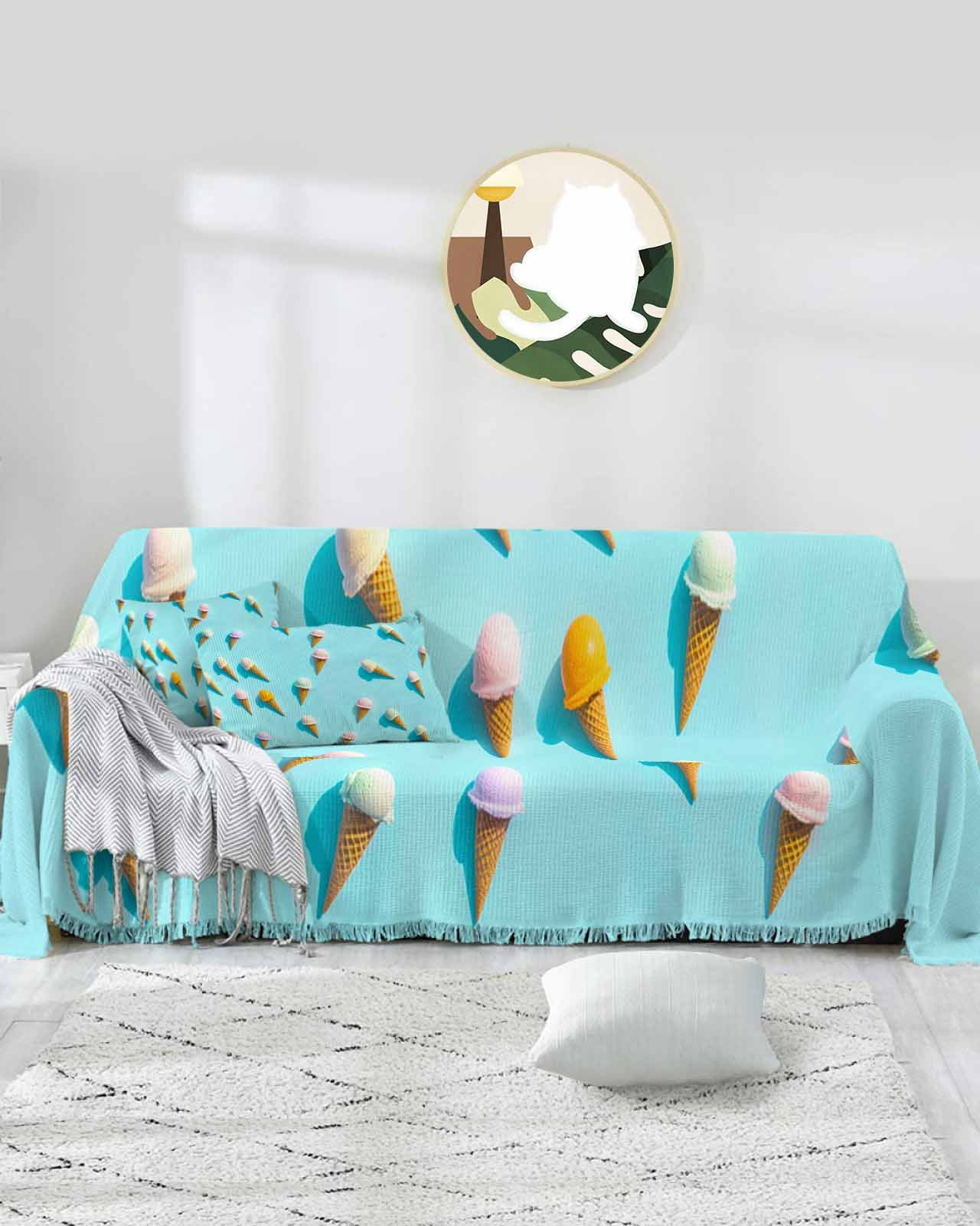 Ice Cream Sofa Couch Covers for 3 Cushion Couch,Washable L Shape ...
