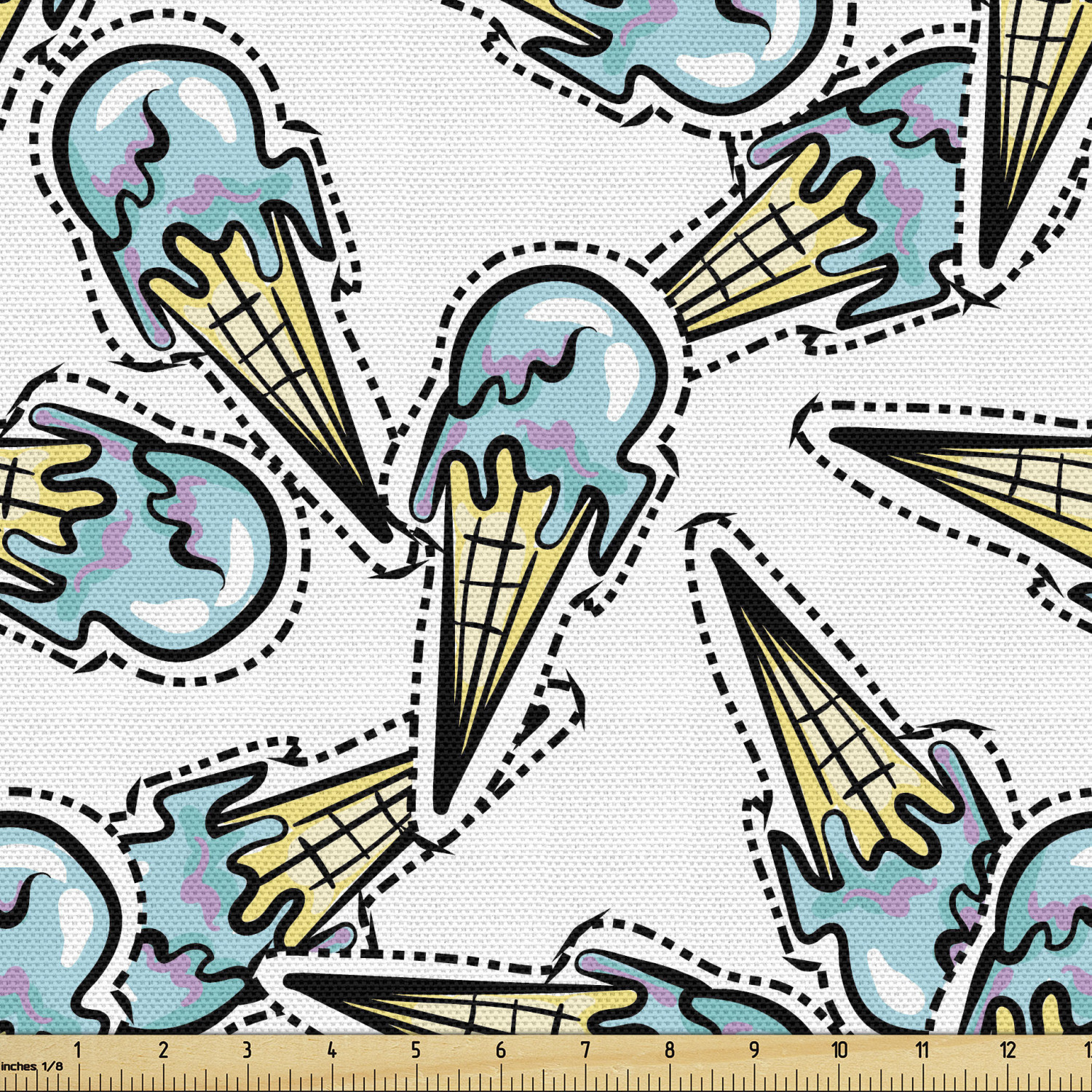 Ice Cream Sofa Upholstery Fabric by the Yard, Surreal Fantasy Style ...