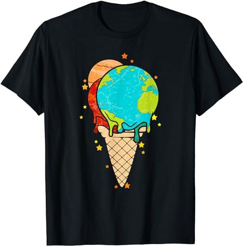 Ice Cream Solar System Planets Kids Children Birthday Gift T-Shirt ...