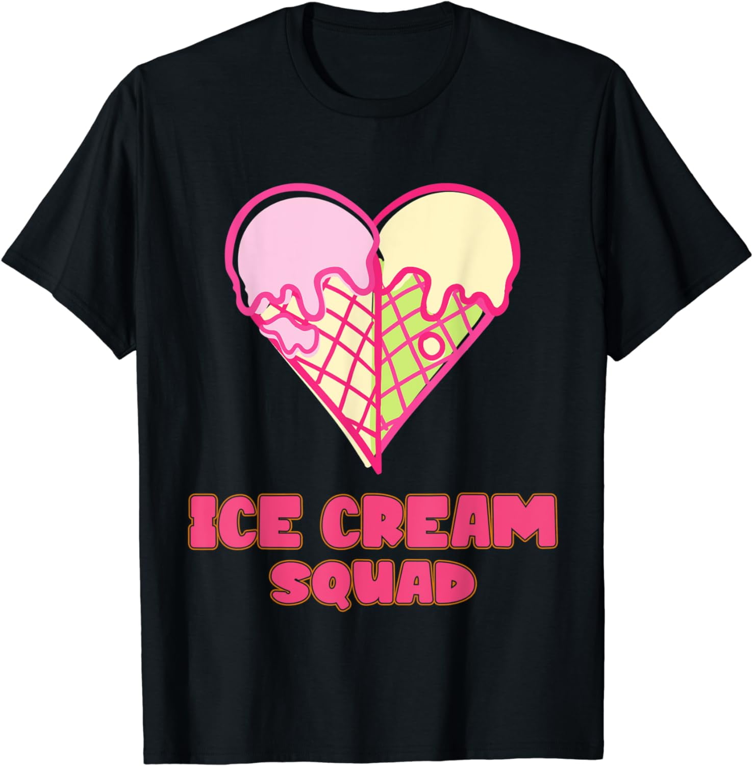 Ice Cream Squad Funny Sayings Ice Cream Squad Funny Text Cotton T-Shirt ...