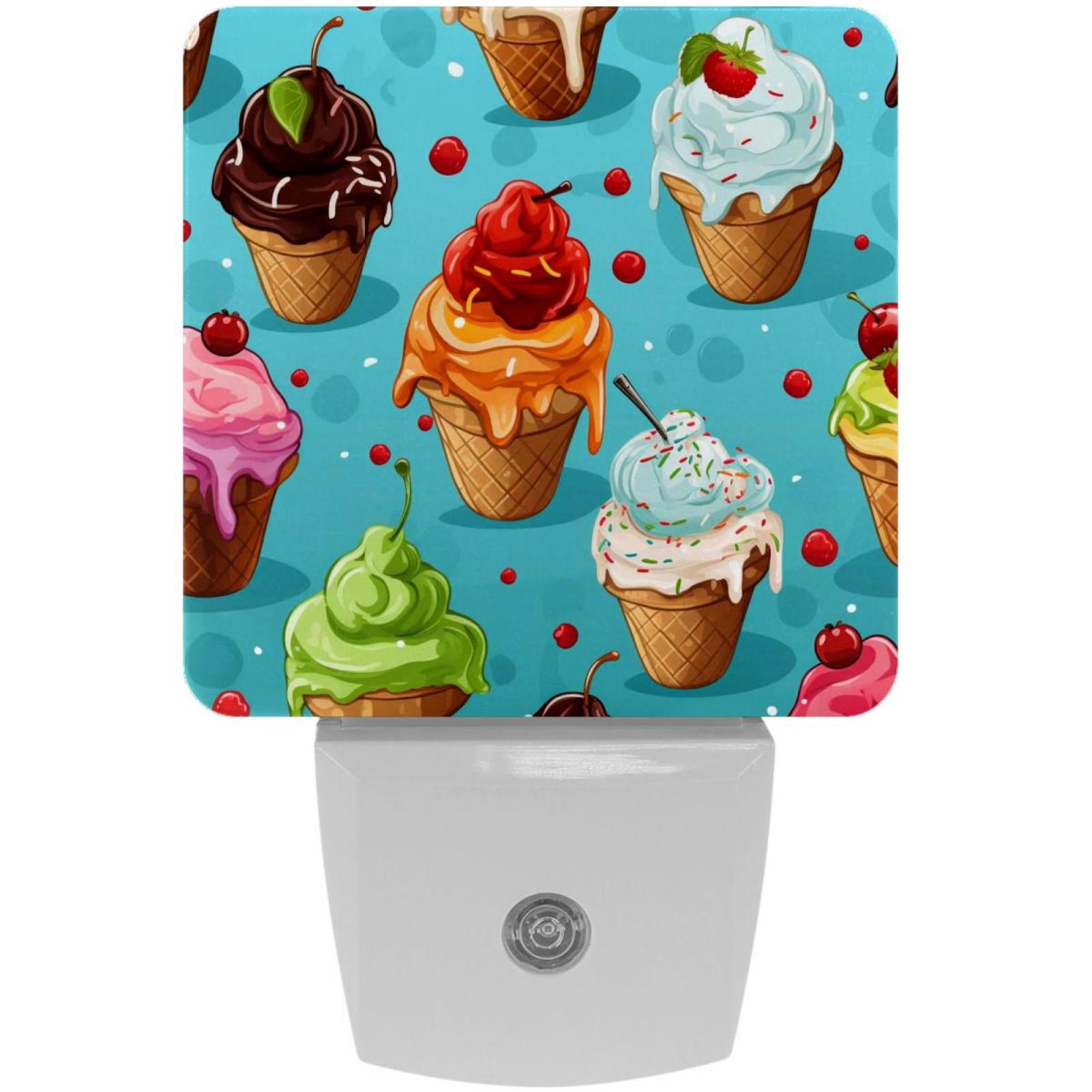 Ice Cream Square LED Night Lights - Small, Portable Lighting for Any ...