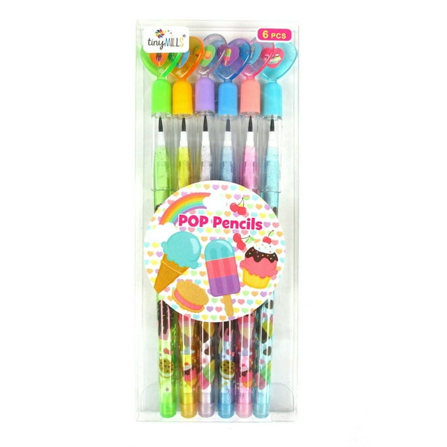 Ice Cream Stackable Point Pencils - Set of 6 - Walmart.com