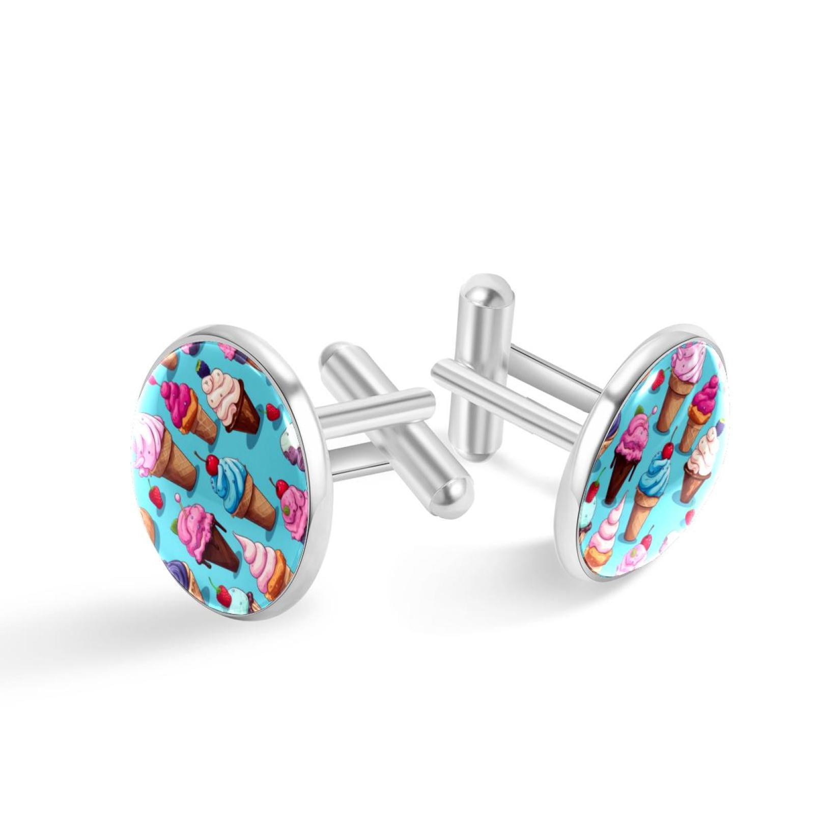 Ice Cream Stainless Steel Cufflinks for Formal Attire - Ideal for ...