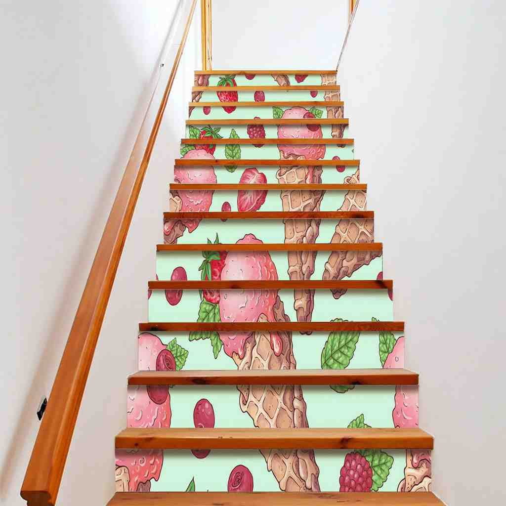 Ice Cream Stair Stickers Summer Dessert Stairway Decals Removable ...