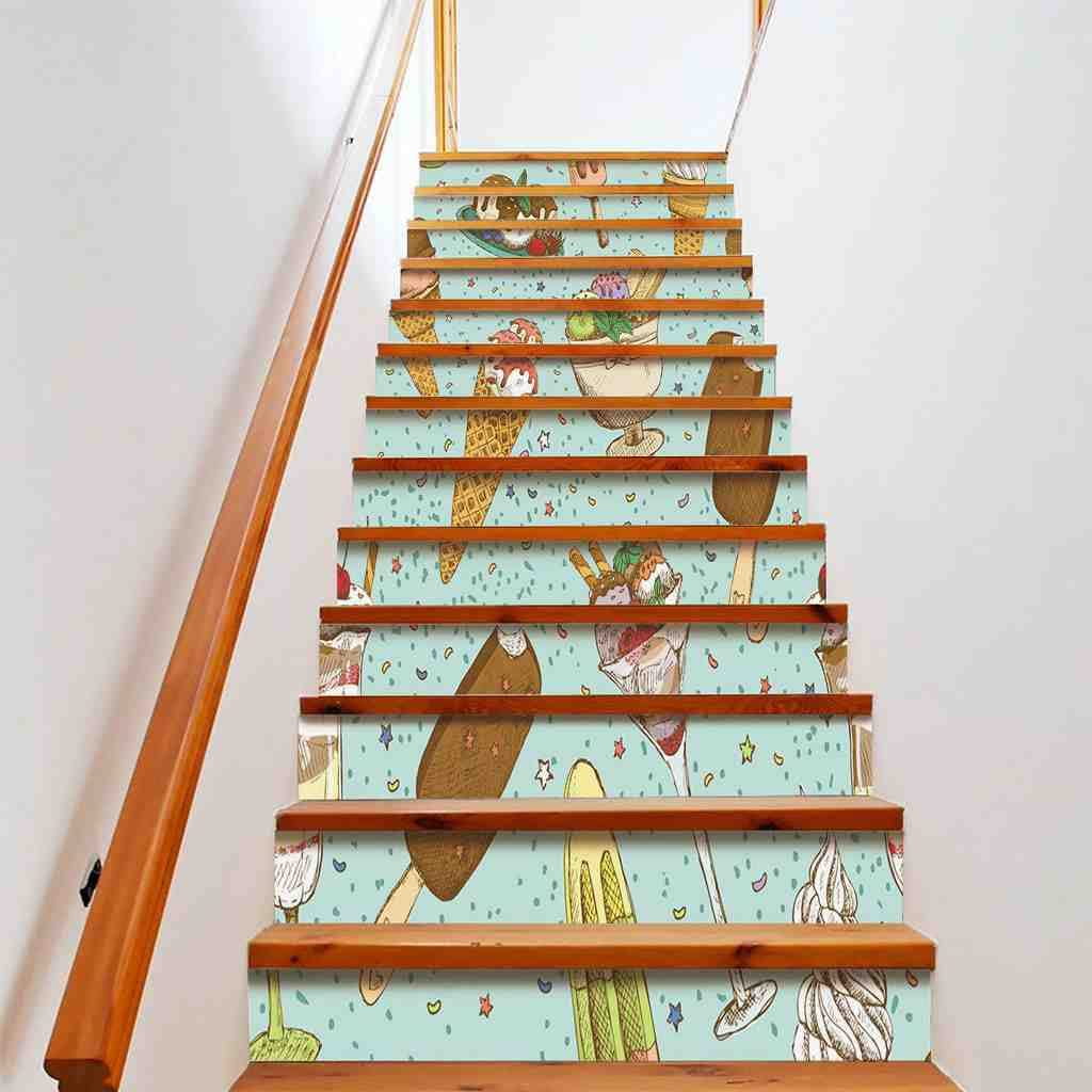 Ice Cream Stair Stickers Summer Dessert Stairway Decals Removable ...