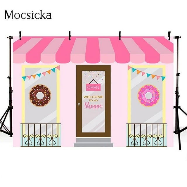 Ice Cream Store Photography Background Colorful Balloons Flowers ...