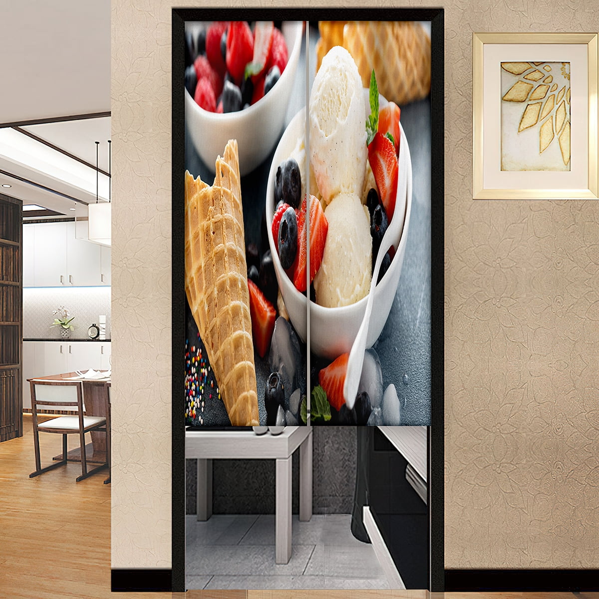 Ice Cream Strawberry Blueberries Balls Japanese Door Curtain Partition ...