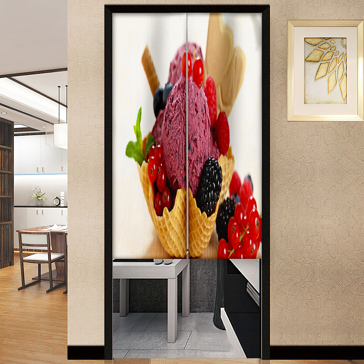 Ice Cream Strawberry Blueberries Balls Japanese Door Curtain Partition ...