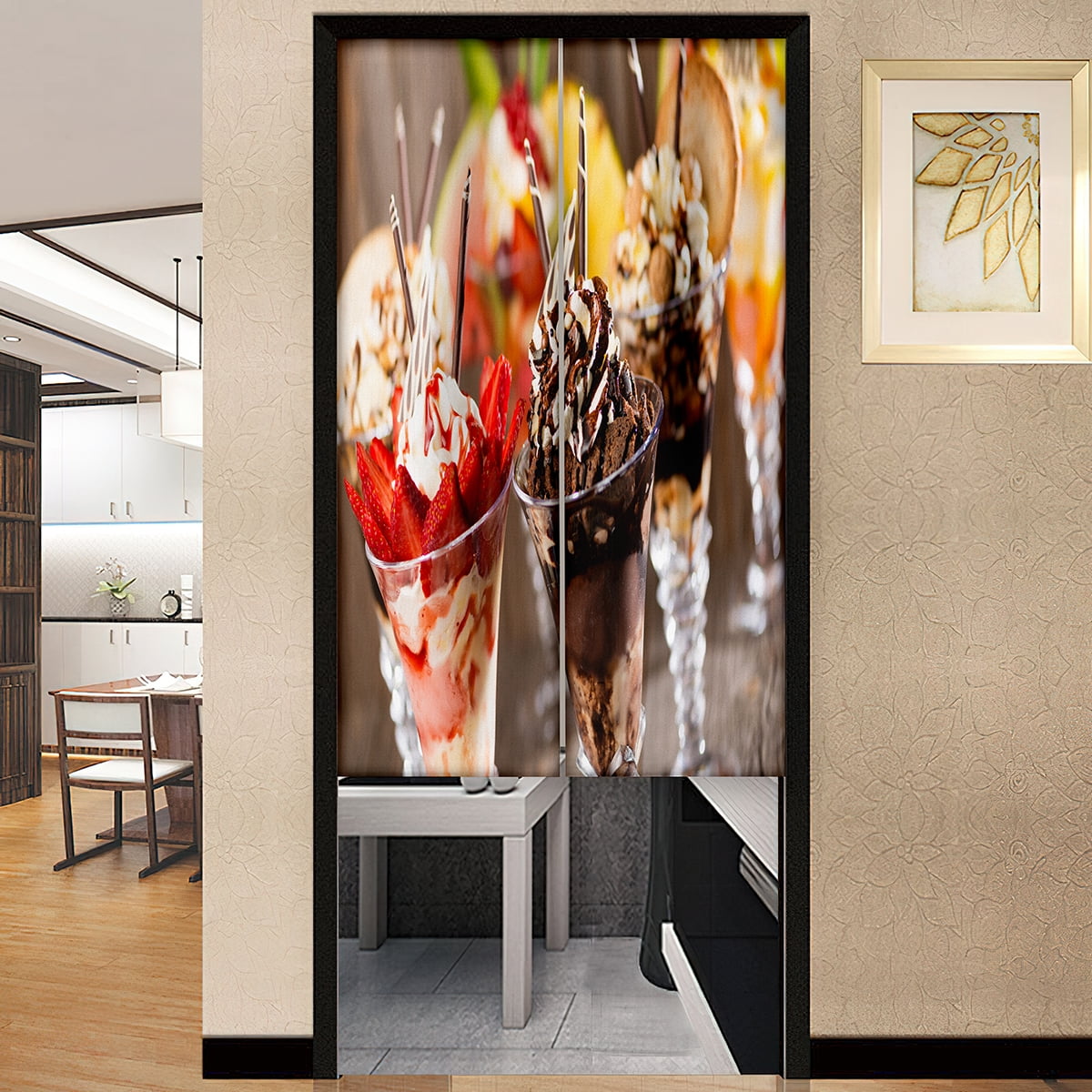 Ice Cream Strawberry Blueberries Balls Japanese Door Curtain Partition ...