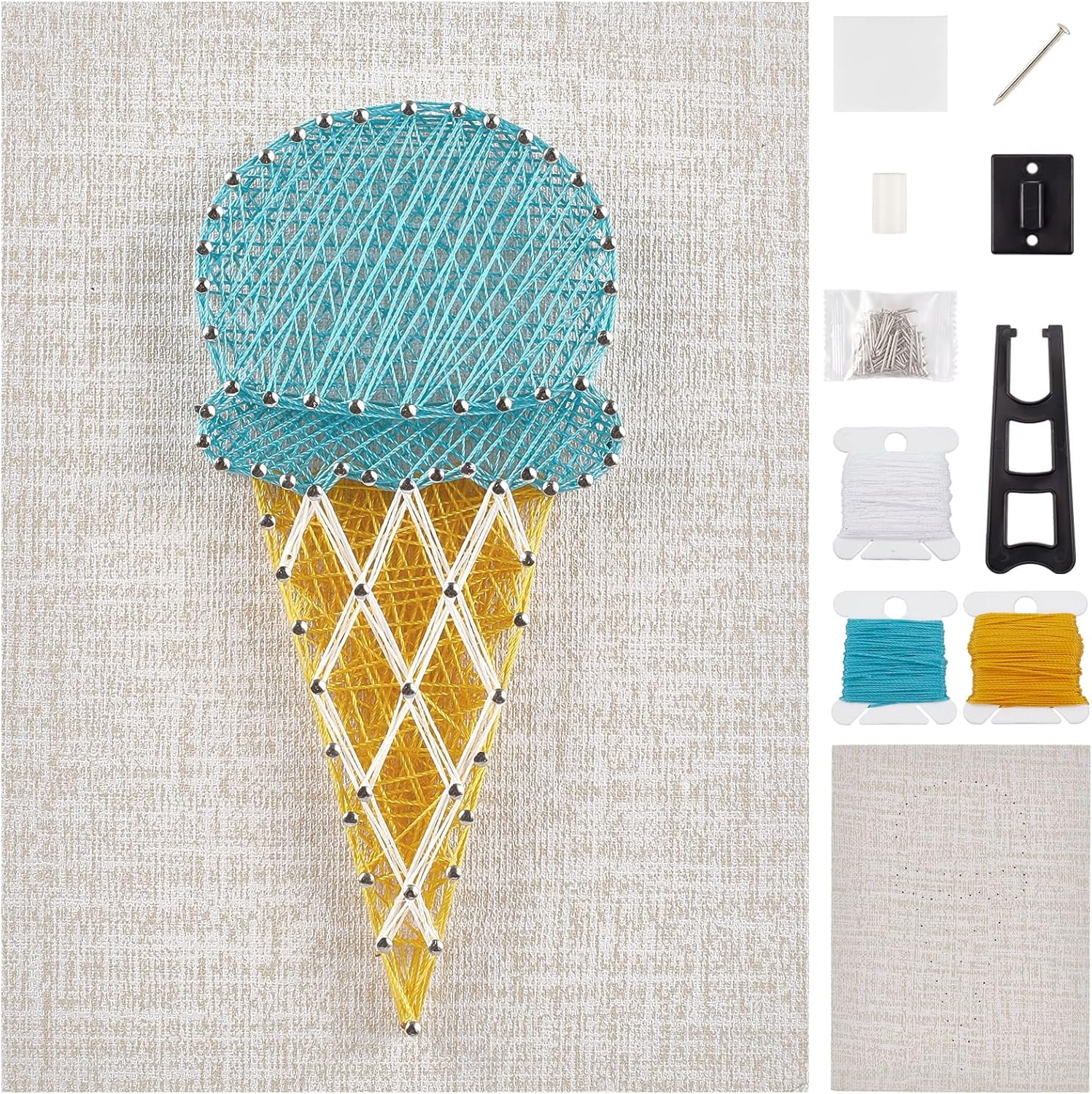 Ice Cream String Art Kit DIY Summer String Art Crafts Kits for Adults DIY Nail String Art Kit ...
