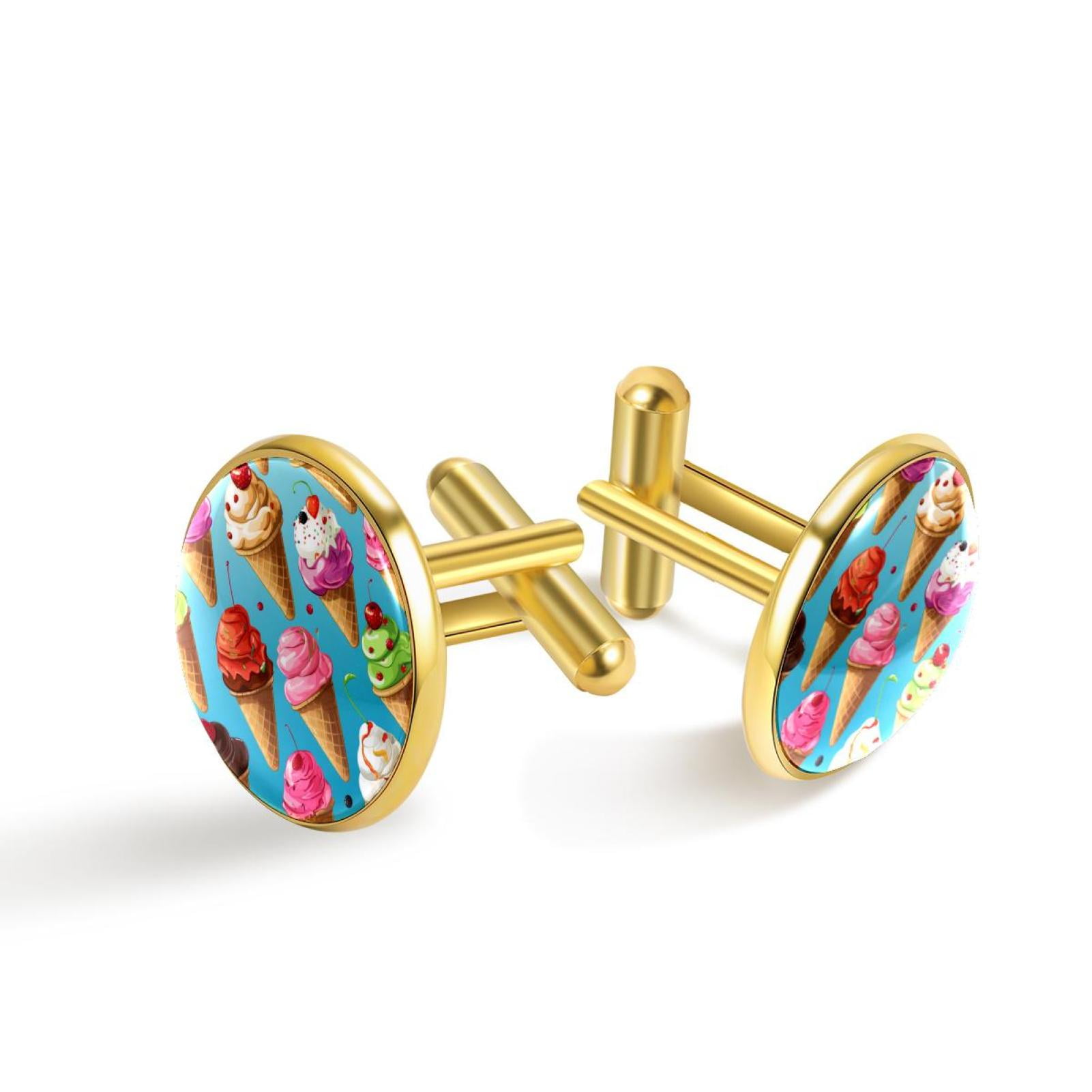 Ice Cream Stylish Stainless Steel Cufflinks for Dress Shirts - for ...