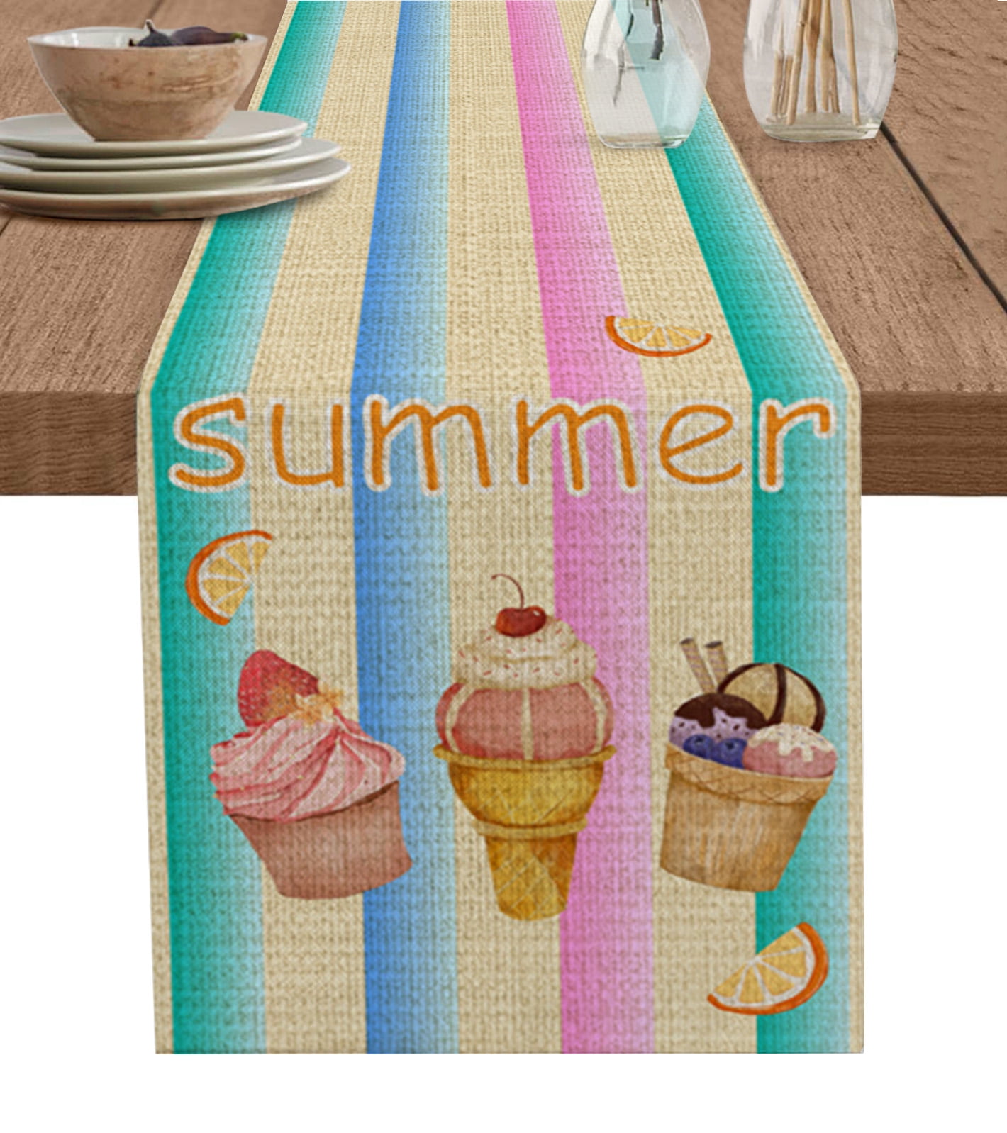 Ice Cream Summer Ice Cream Stripes Wedding Table ration Coffee Table r ...