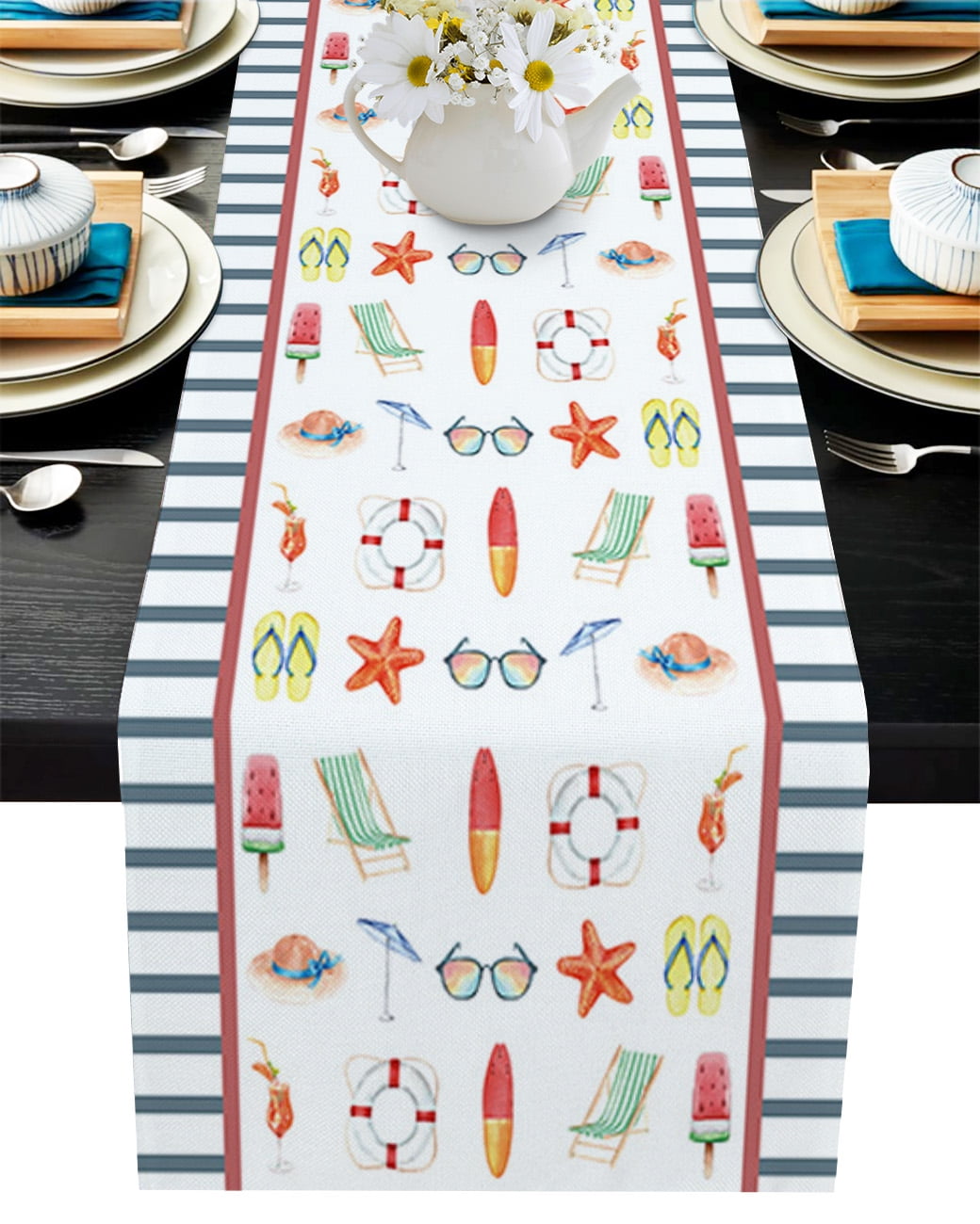 Ice Cream Summer Ice Cream Stripes Wedding Table ration Coffee Table r ...