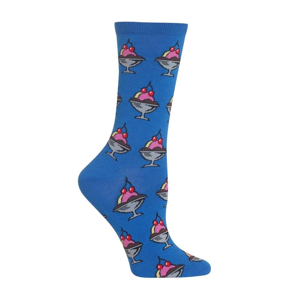 Ice Cream Sundae Blue Ladies Crew Socks - Walmart.com