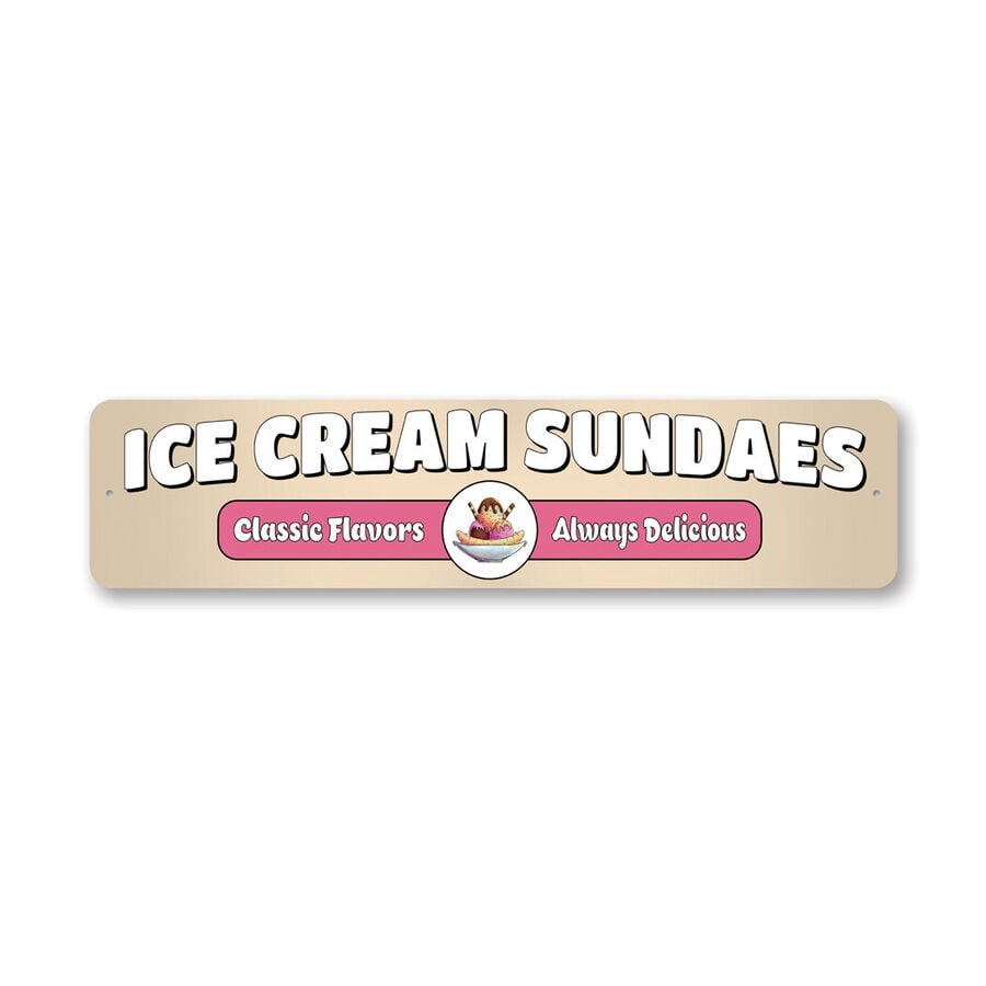 Ice Cream Sundaes Metal Sign Size: 4 x 16 Inch - Walmart.com