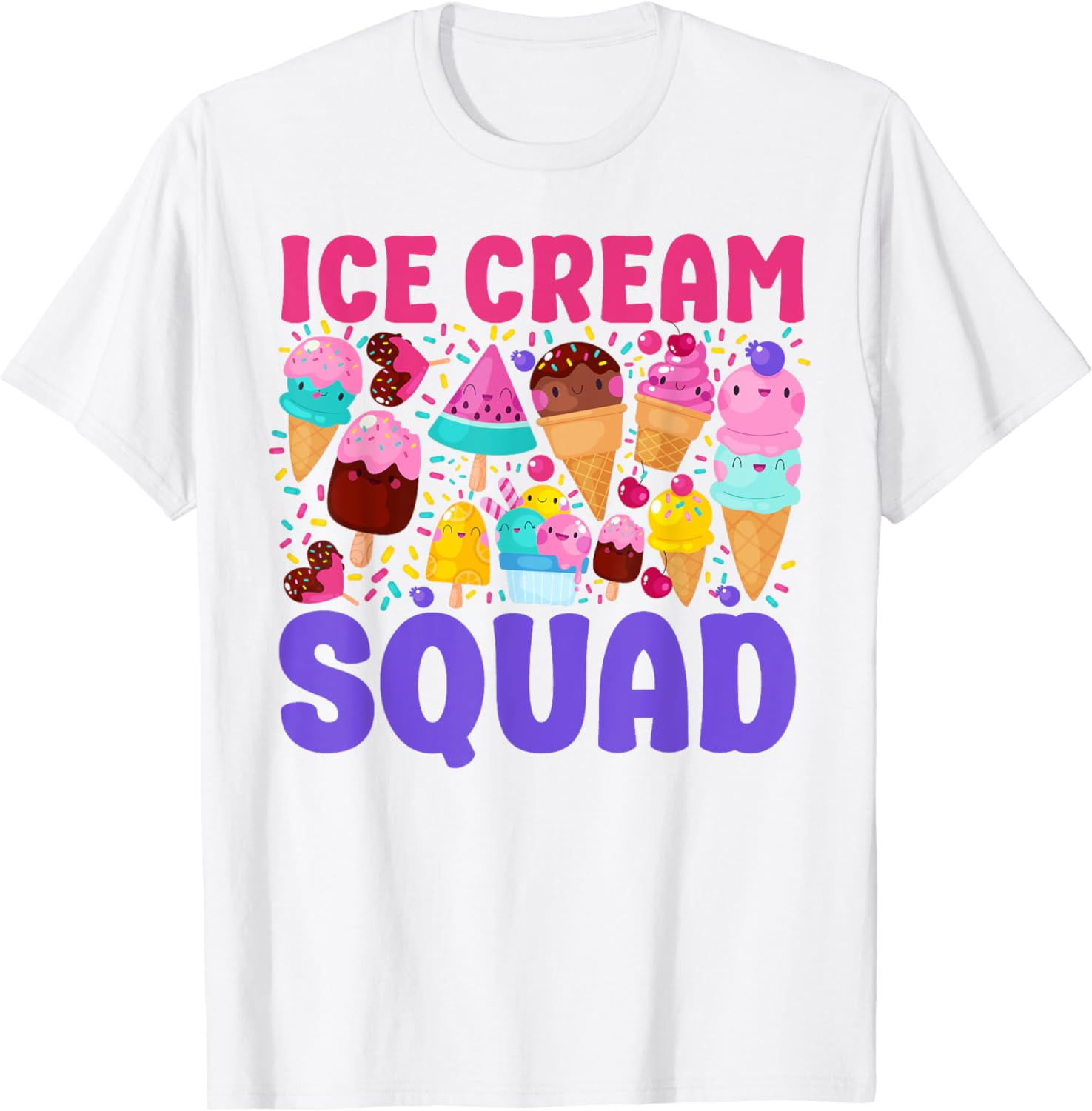 Ice Cream Team Cone Popsicle Ice Cream Squad T-Shirt - Walmart.com