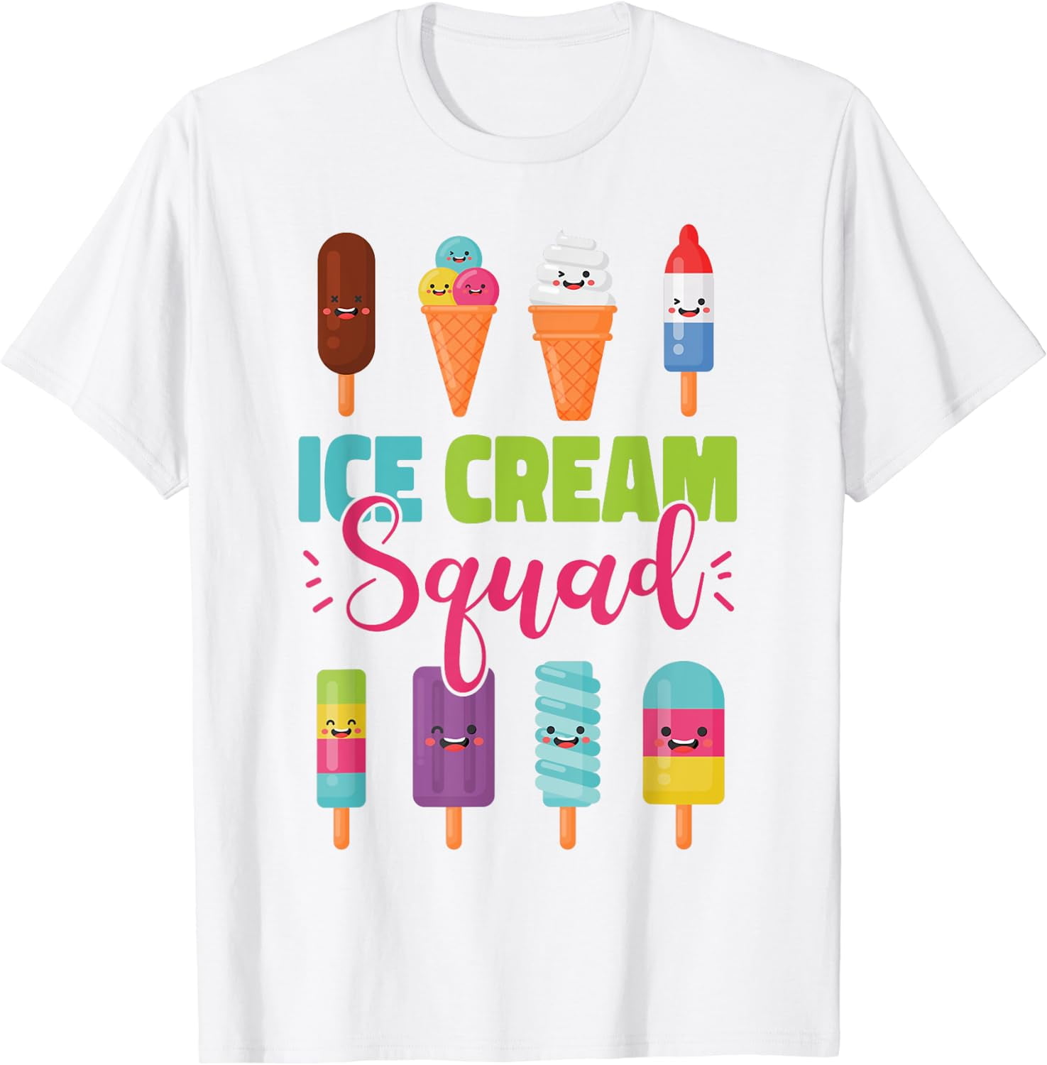 Ice Cream Team Cone Popsicle Ice Cream Squad T-Shirt - Walmart.com