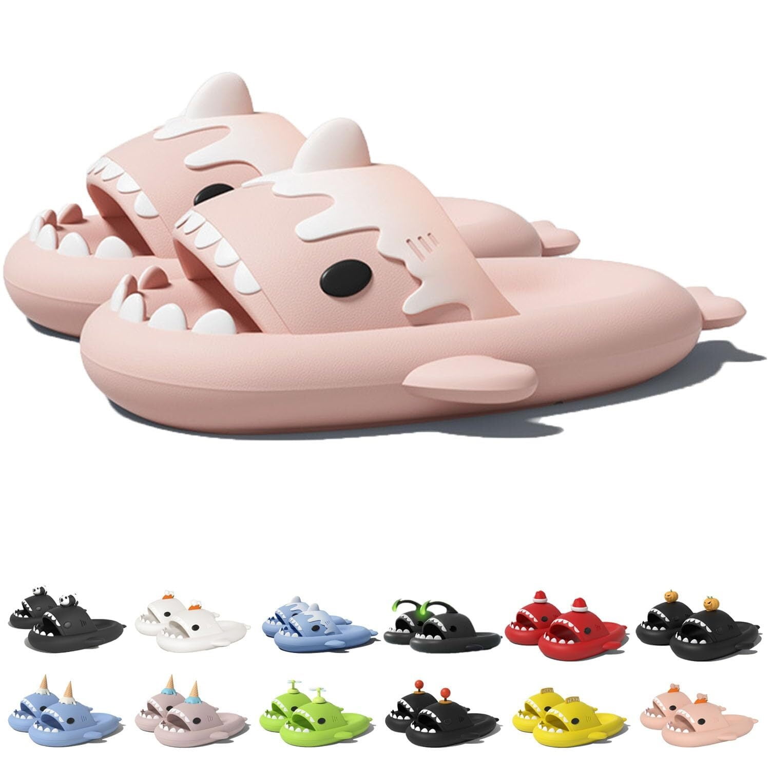 Ice Cream Topper Shark Slipper, Ice Cream Shark Slides, Shark Slides ...