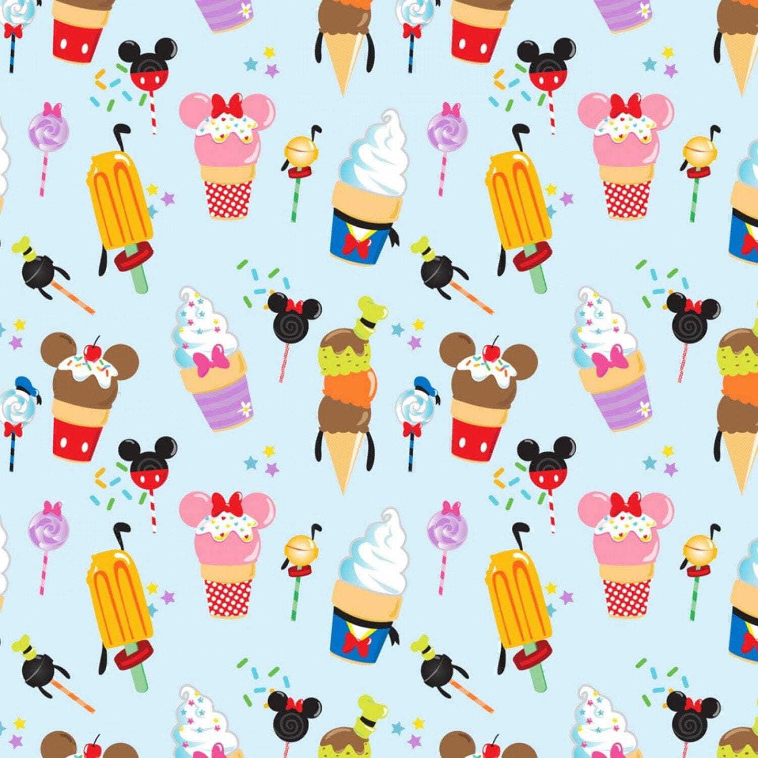 Ice Cream Toss Mickey Cotton Fabric - Walmart.com
