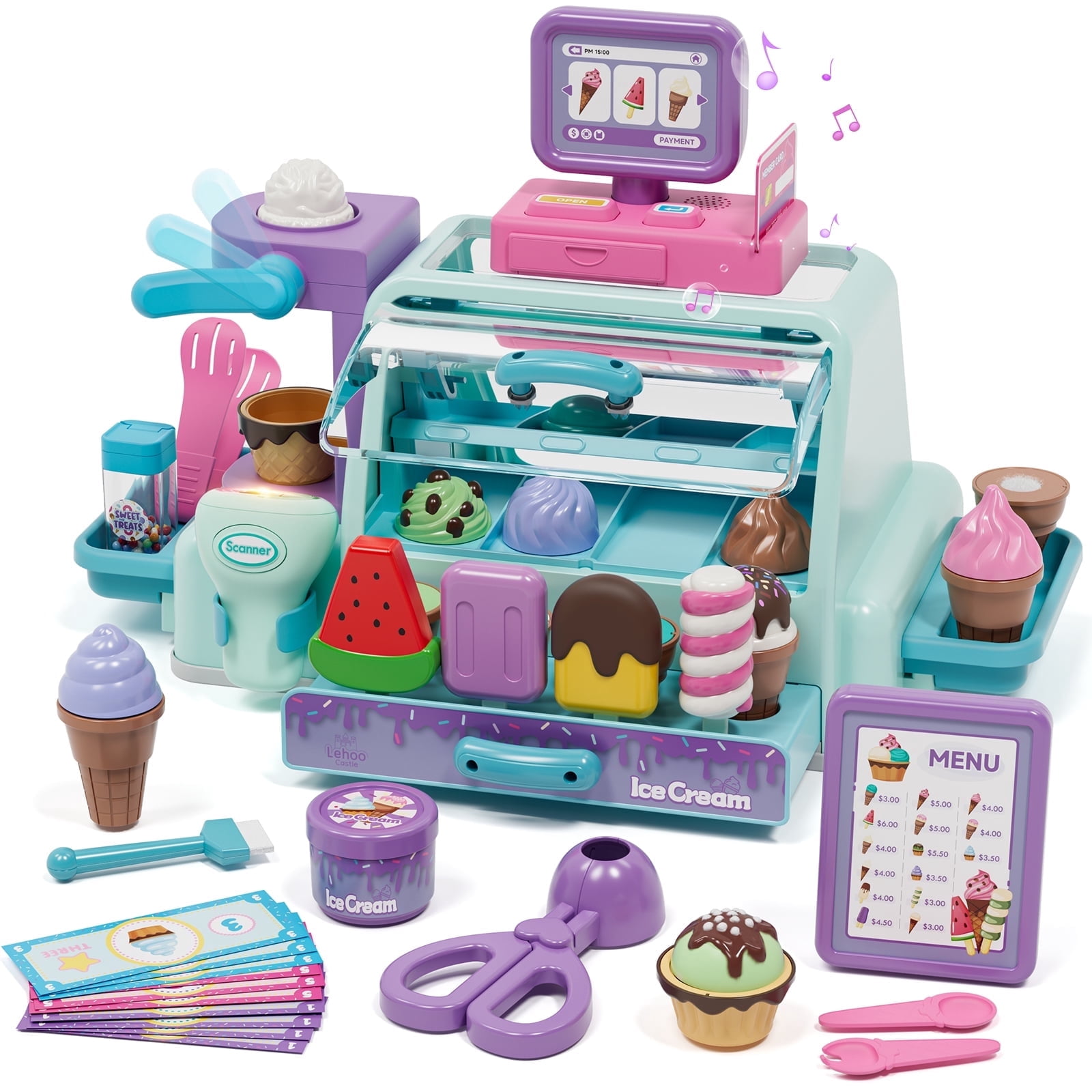 Ice Cream Toys for Toddlers 3-5, Pretend Play Food Toys for Girls, Ice ...