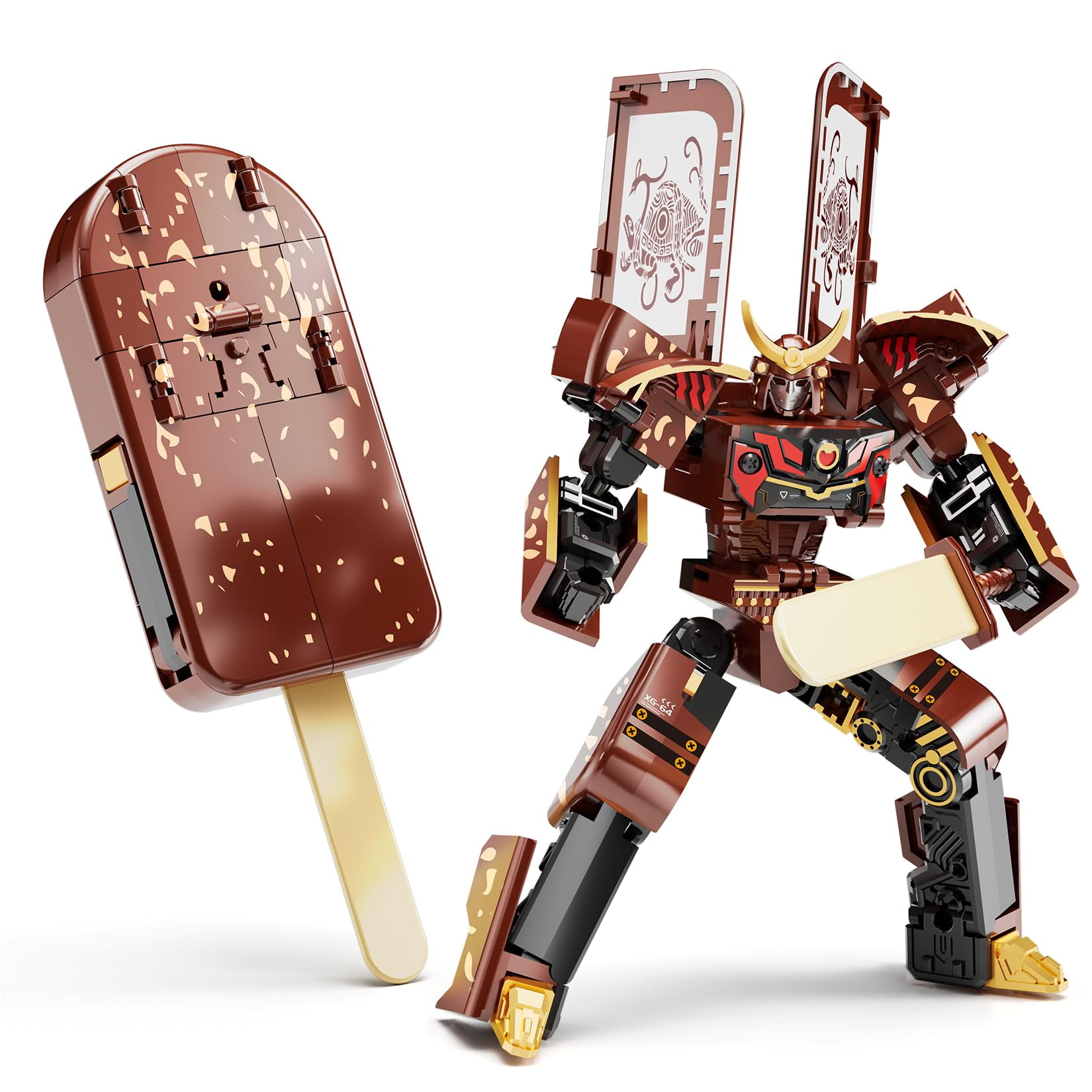 Ice Cream Transforming Toy, 2 in 1 Popsicle Transform into Robot Action ...