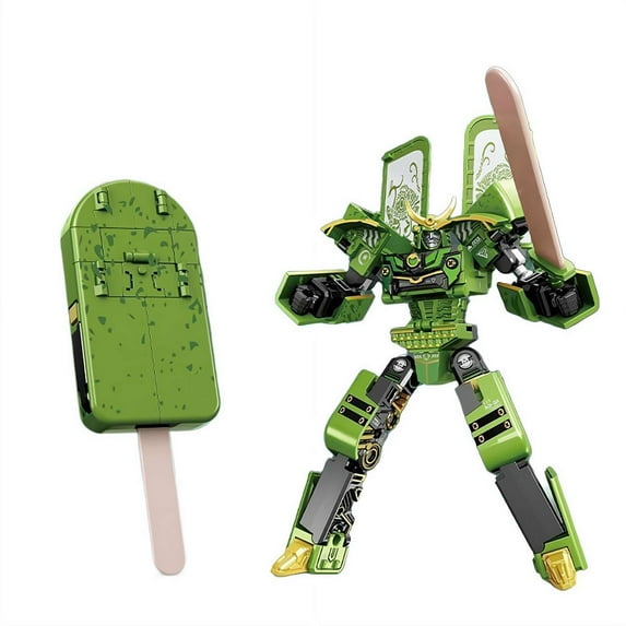 Ice Cream Transforming Toy, 2 in 1 Transform into Robot Action Figure ...
