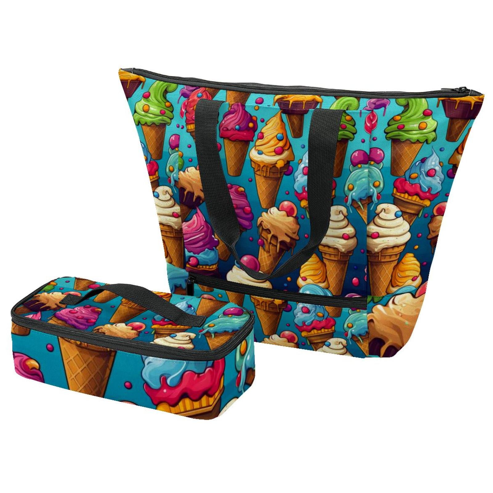 Ice Cream Travel Duffel Bag Sports Tote Gym Bags Shoulder Weekender ...