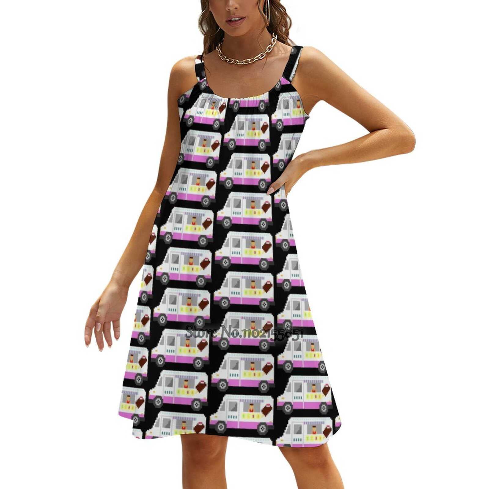 Ice Cream Truck - The Kids' Picture Show Back Lacing Backless Dress Square Neck New Plus Size ...