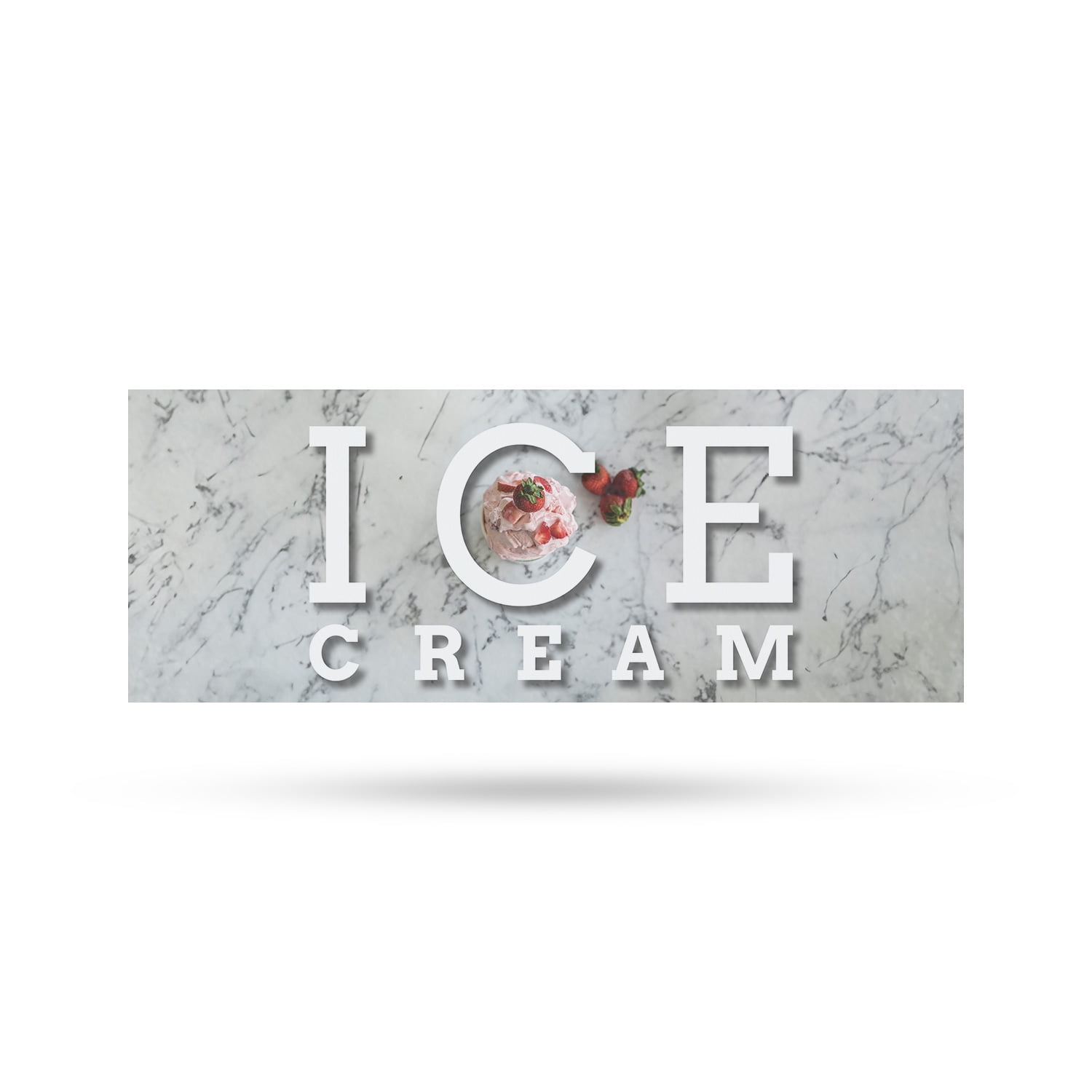 Ice Cream Vinyl Decal 12 Inch x 5 Inch Weatherproof Heavy-Duty Adhesive ...